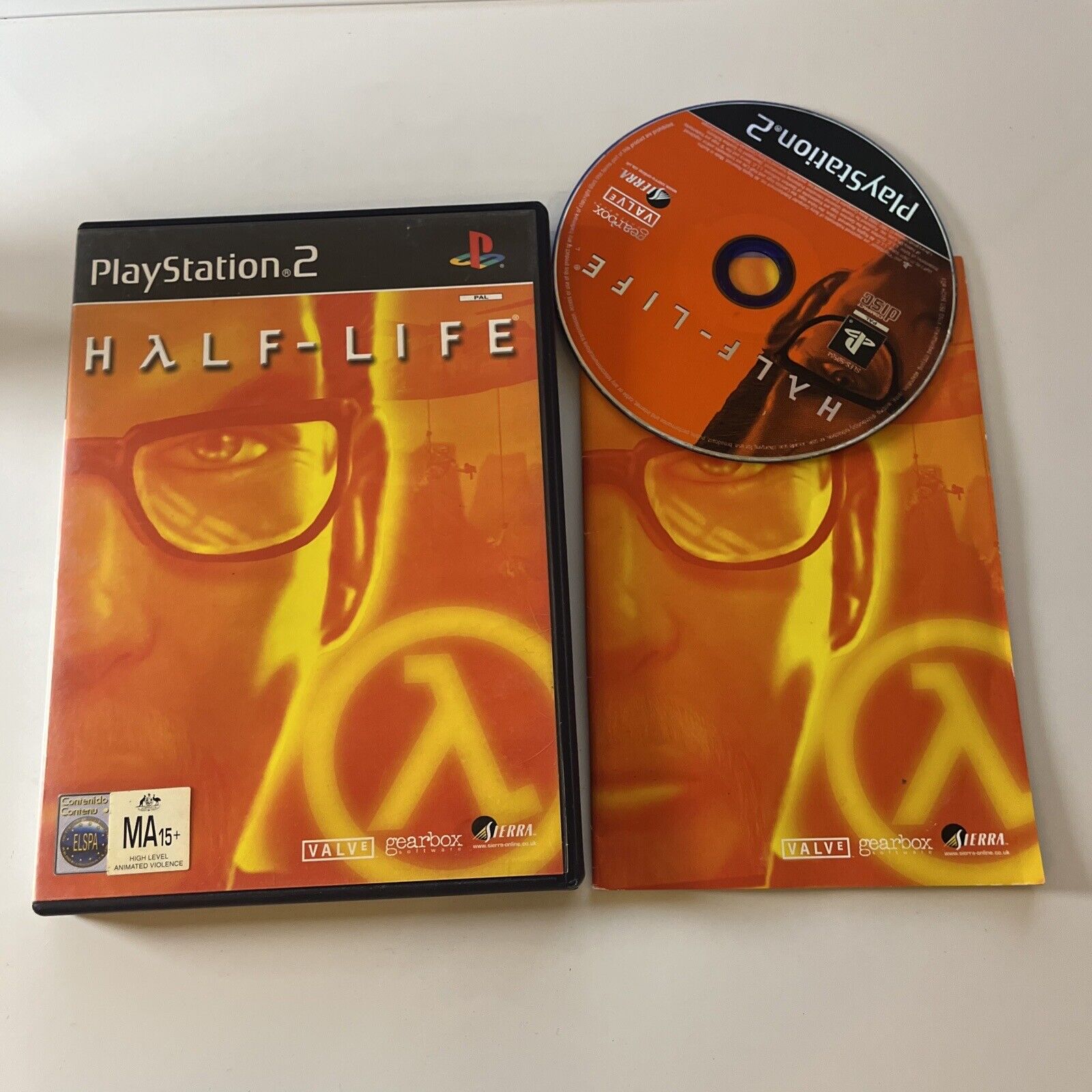 Half-Life PS2 Sony Playstation 2 PAL Shooter 2000 Game with Manual Com ...