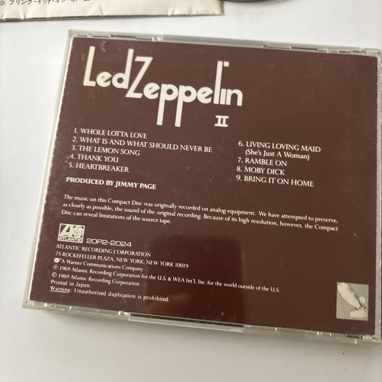 Led Zeppelin - Led Zeppelin II (CD, 1969) Japan 20p2-2024 – Retro Unit