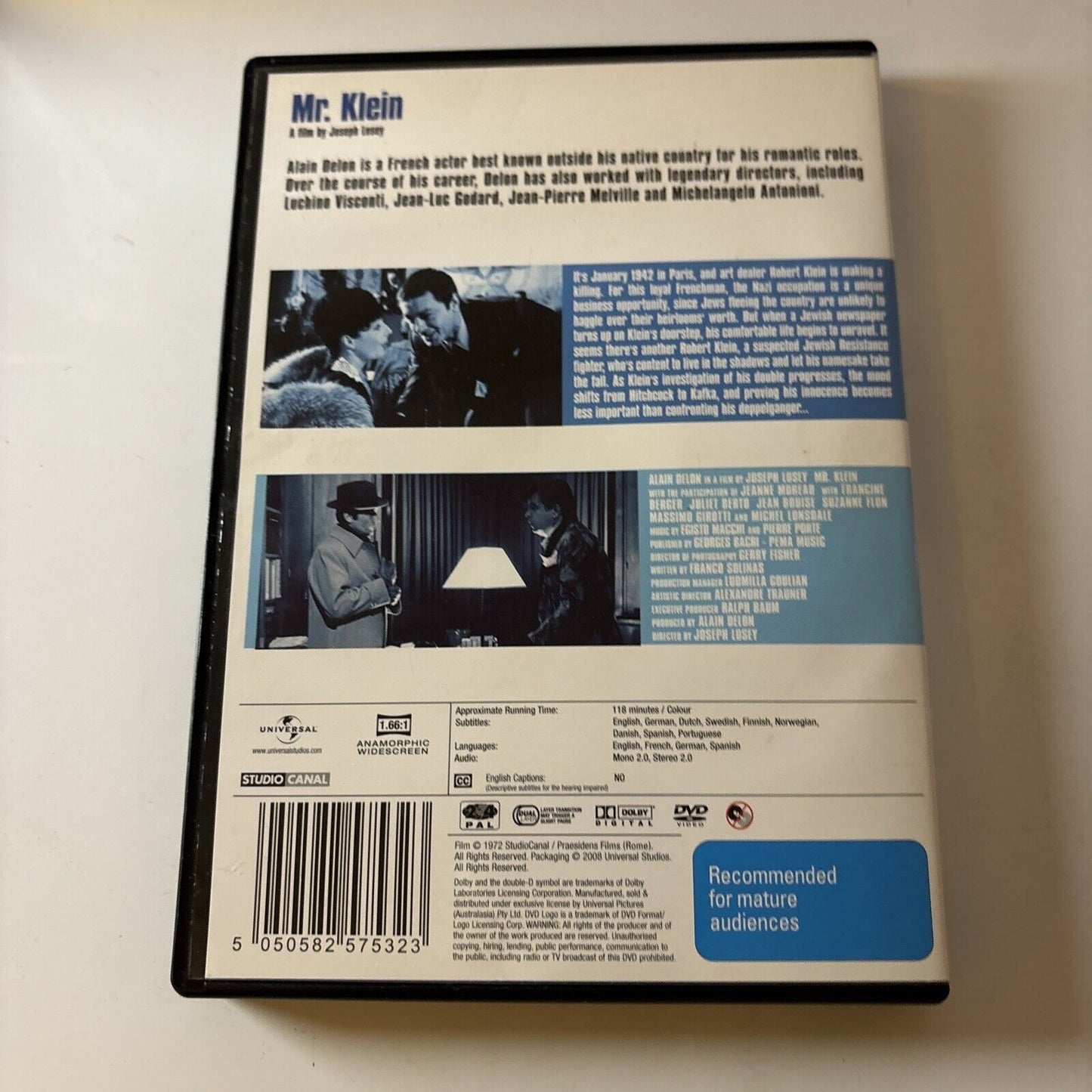 Mr. Klein (DVD, 1976) Jeanne Moreau, Alain Delon, NEW Region 4&2 – Retro Unit