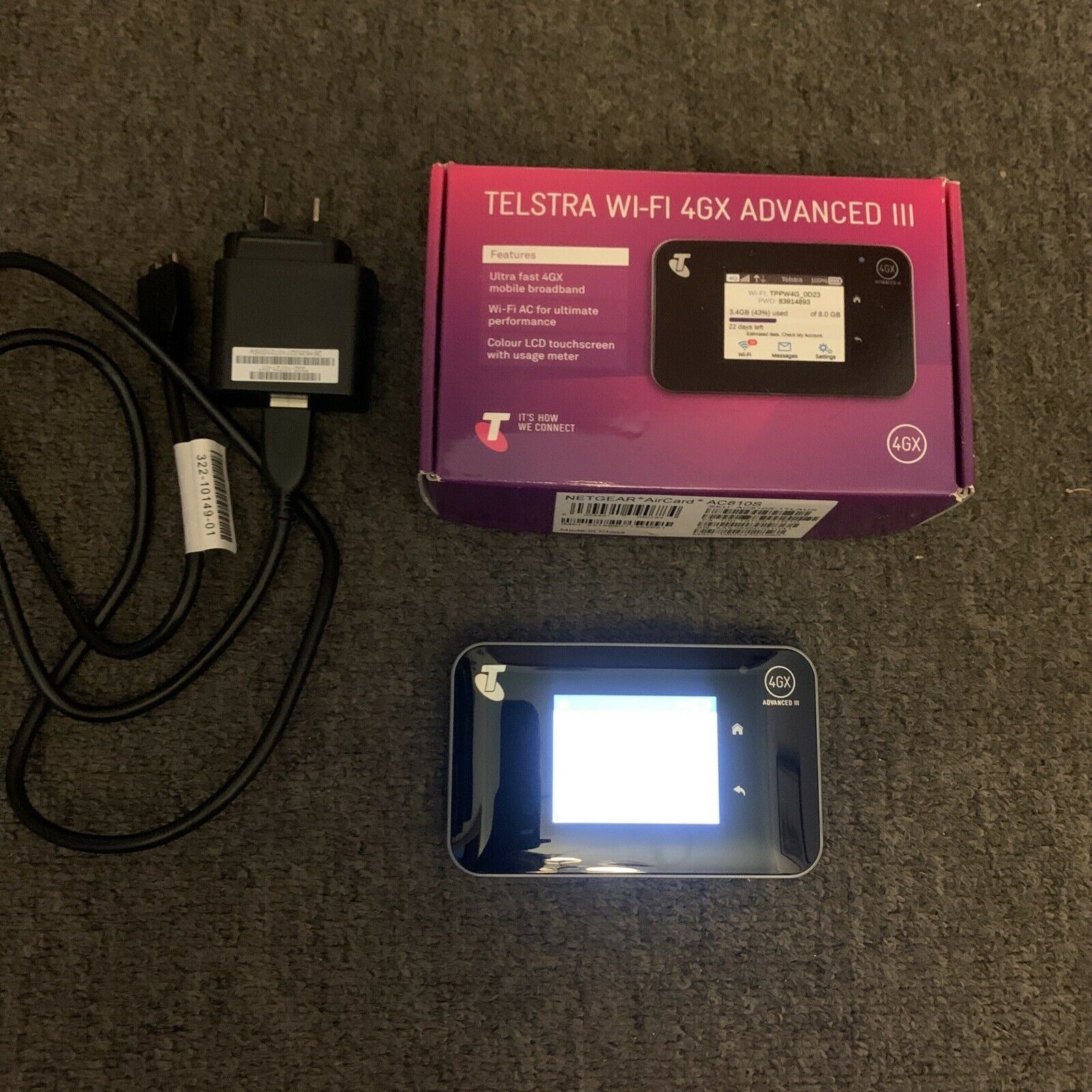 Telstra Netgear Aircard AC810S 4GX Advanced III Mobile WIFI Modem Tels ...