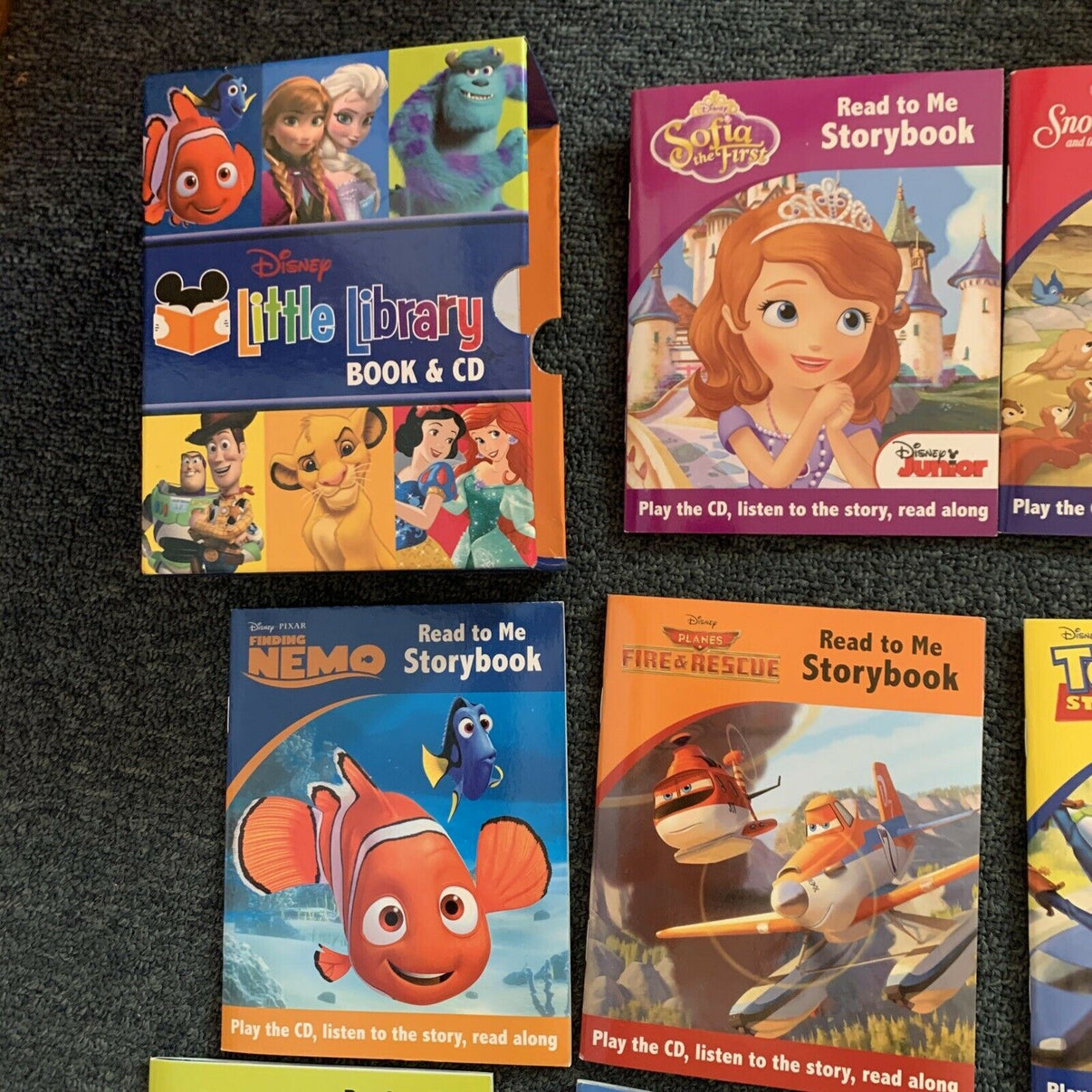 Disney Little Library Book & CD Set (14 books) Frozen Cars, Toy Story ...