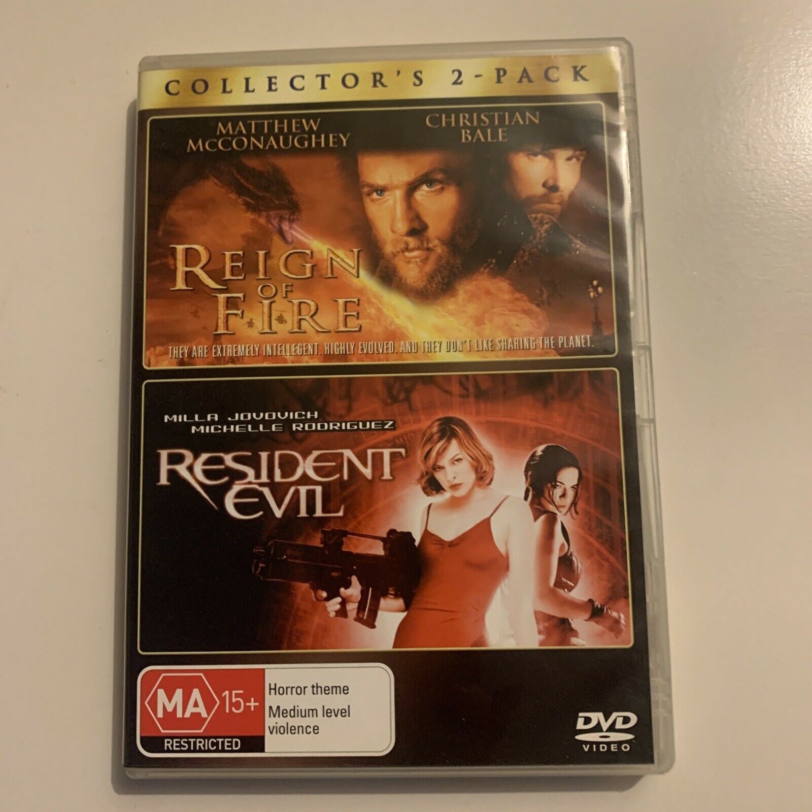 Reign Of Fire / Resident Evil (DVD, 2002, 2-Disc) Milla Jovovich Regio ...