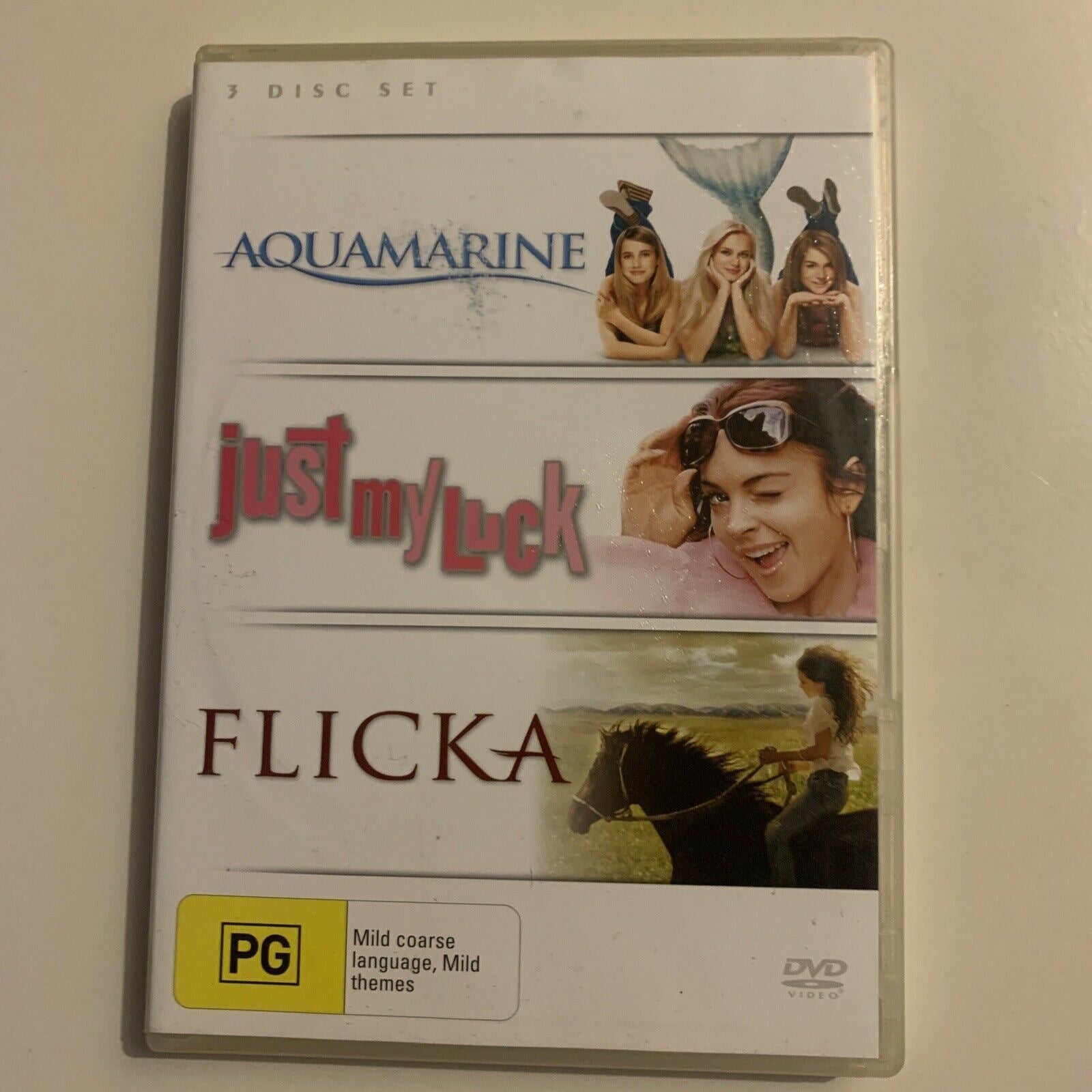 Aquamarine / Just My Luck / Flicka (DVD, 2006, 3-Disc) Region 4 – Retro ...