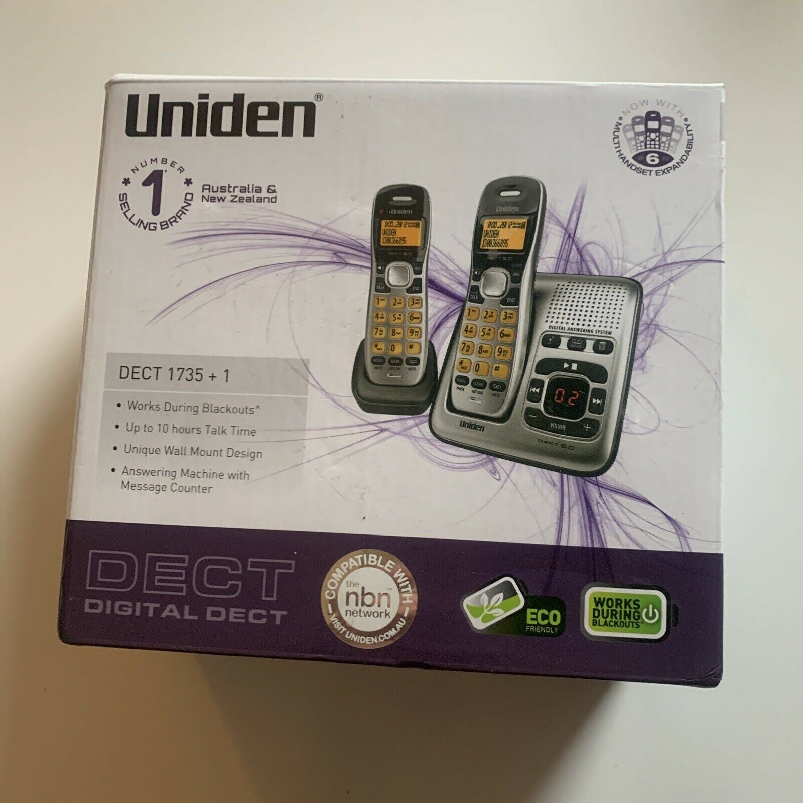 Uniden DECT1735+1 DECT Cordless Telephone System - Digital Answering M ...