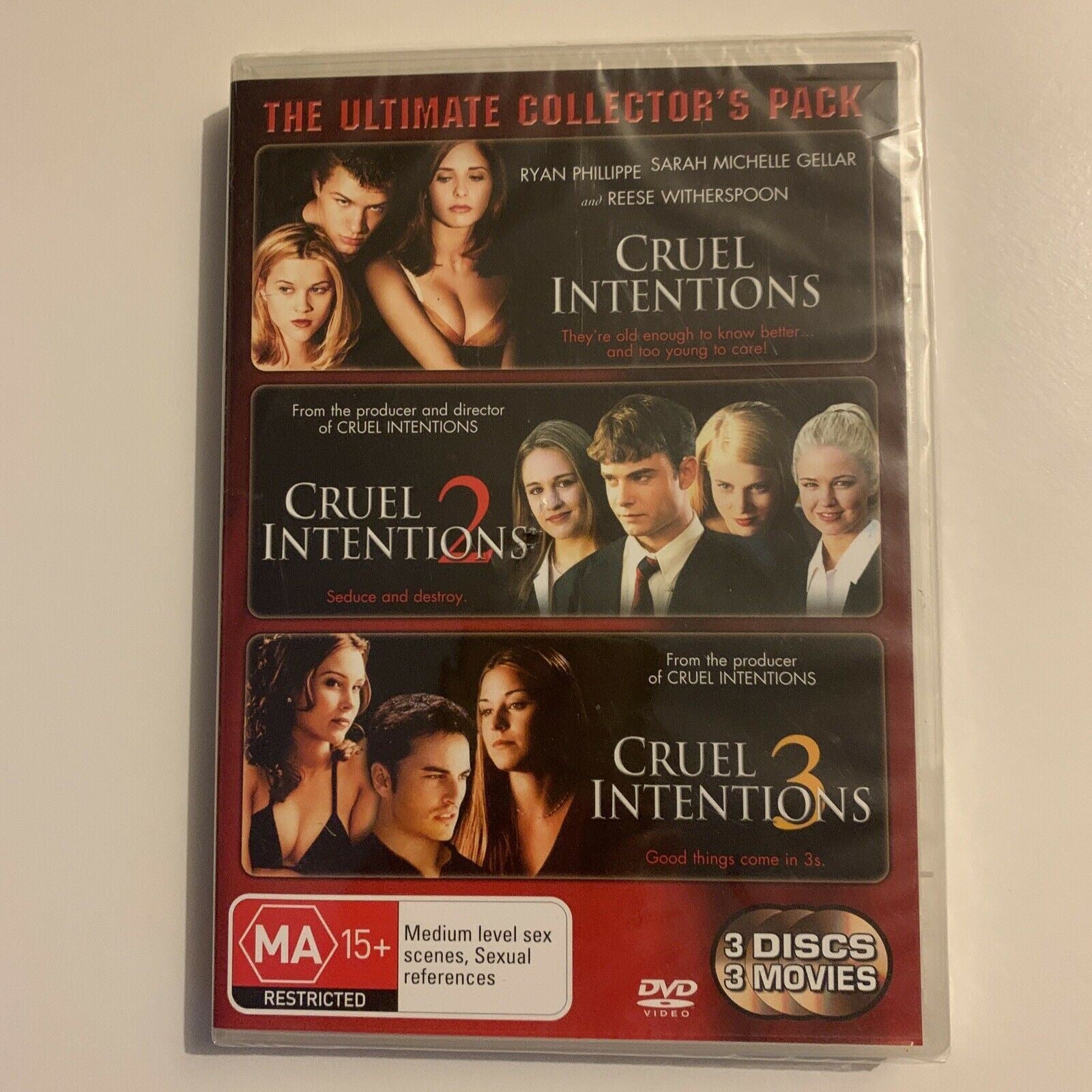 *New Sealed* Cruel Intentions Trilogy 1,2 & 3 (DVD, 2005, 3-Disc Set ...