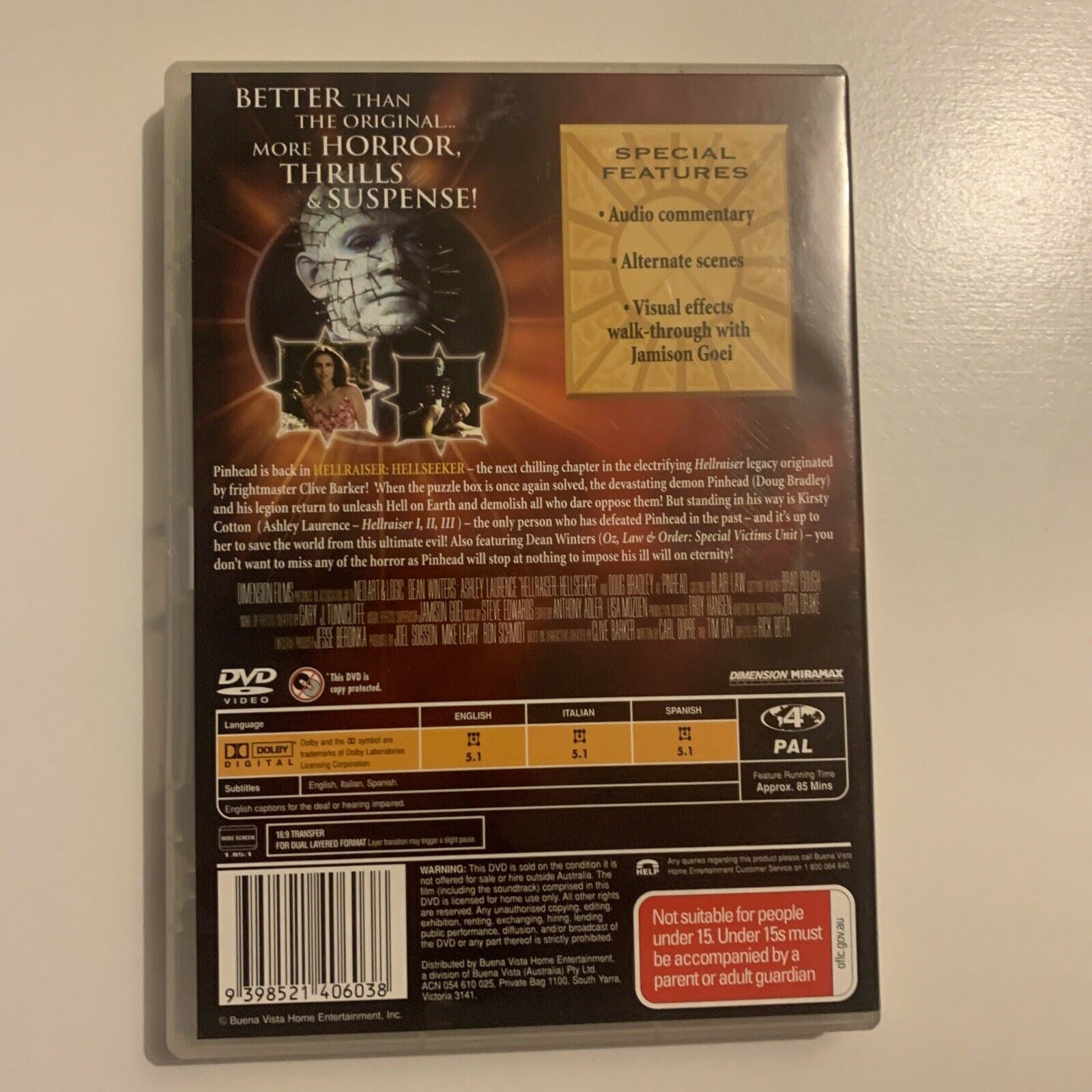 Hellraiser VI: Hellseeker (DVD, 2006) Ashley Laurence, Dean Winters. R ...