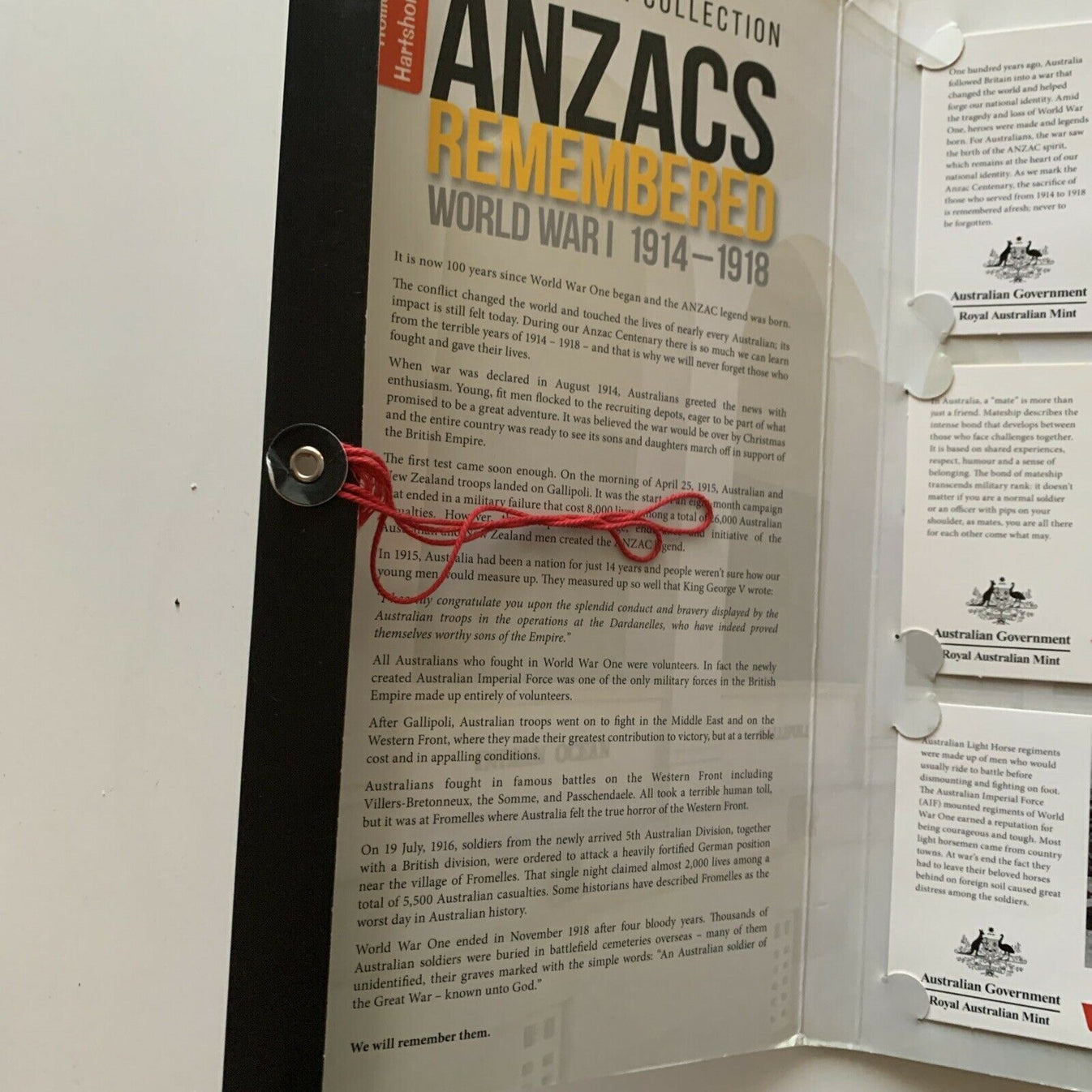 ANZACs Remembered Official Coin Collection World War I 1914-1918, 14 x ...