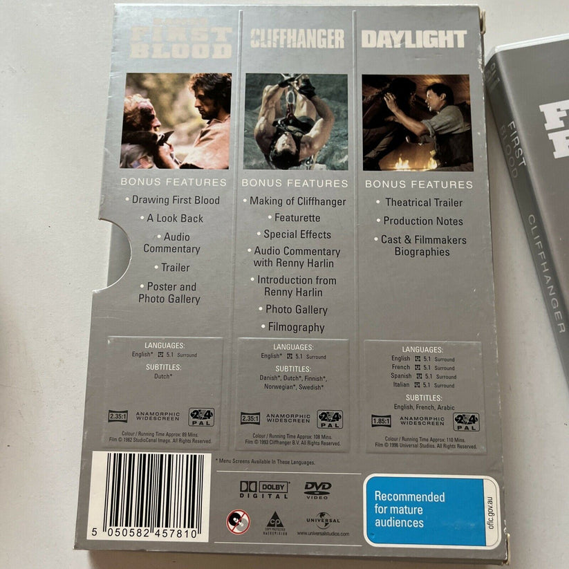 Sylvester Stallone: Rambo - First Blood / Cliffhanger / Daylight (DVD, – Retro Unit