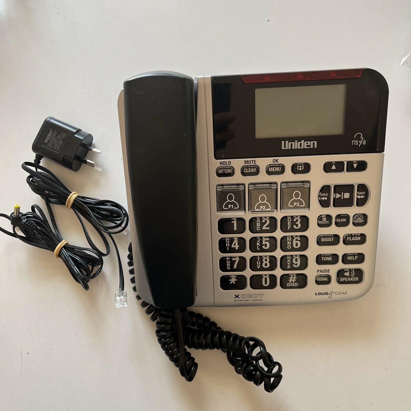Uniden SSE47+1 XDECT Loud & Clear Landline Phone Extra Loud Visual Hea ...