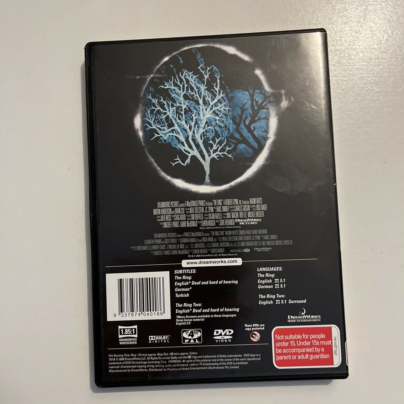 The Ring / The Ring 2 (Ring Two) (DVD, 2008, 2-Disc) Naomi Watts Regio ...