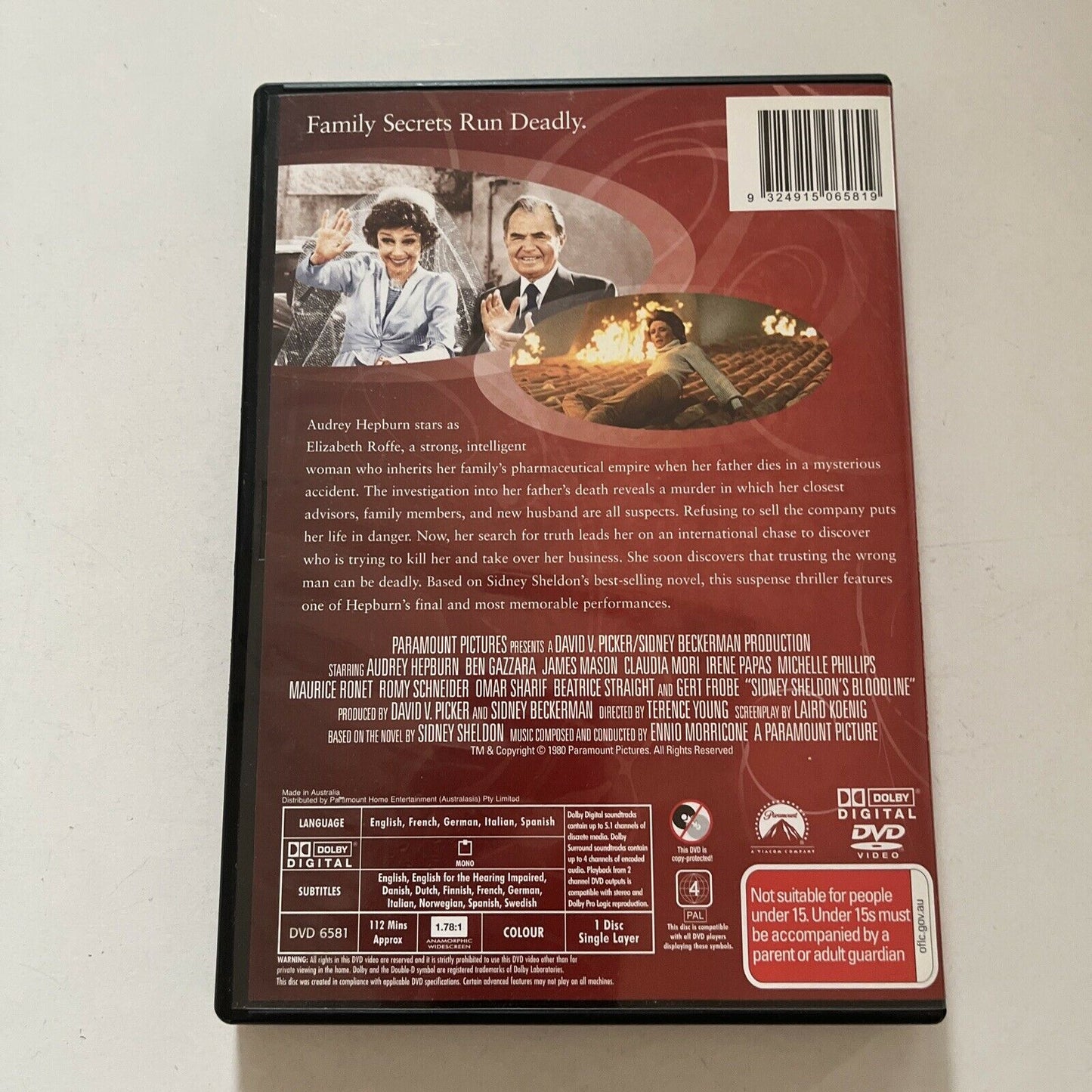 Bloodline (DVD, 1979) Audrey Hepburn, Ben Gazzara, James Mason. Region ...