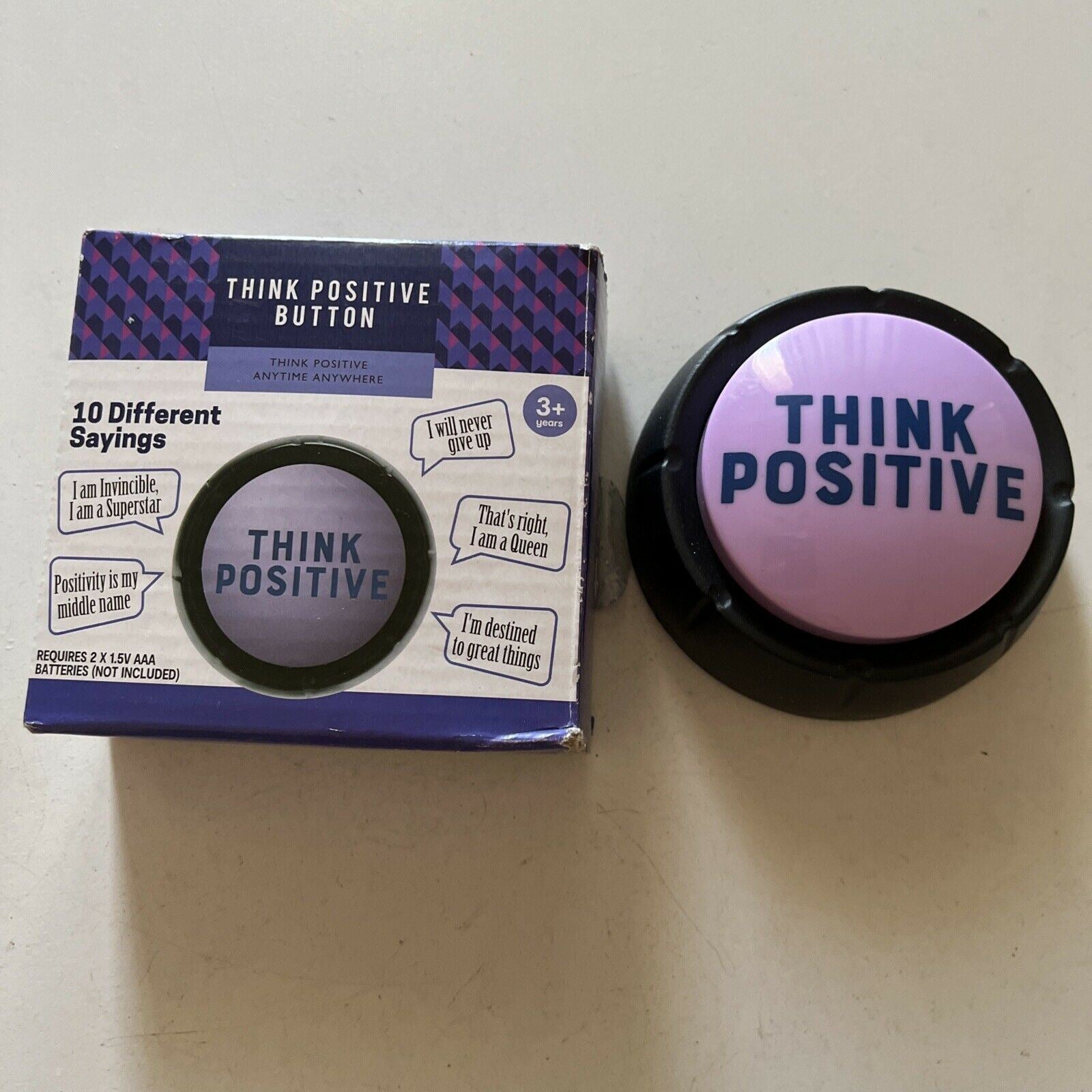 Think Positive Button - 10 Different Sayings – Retro Unit