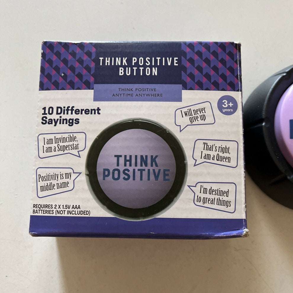 Think Positive Button - 10 Different Sayings – Retro Unit