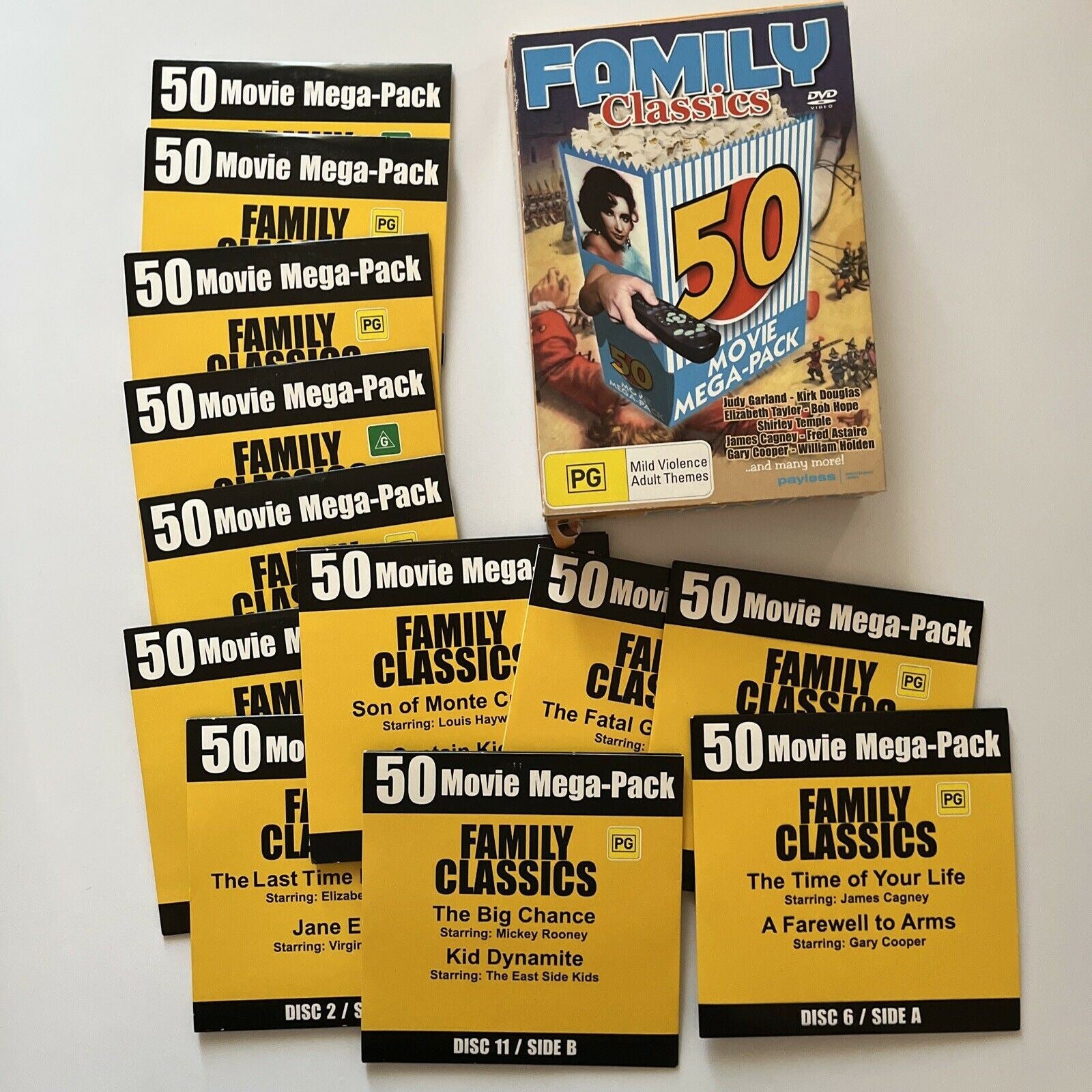 50 Family Movie Mega-Pack DVD (12 Disc) All Regions – Retro Unit