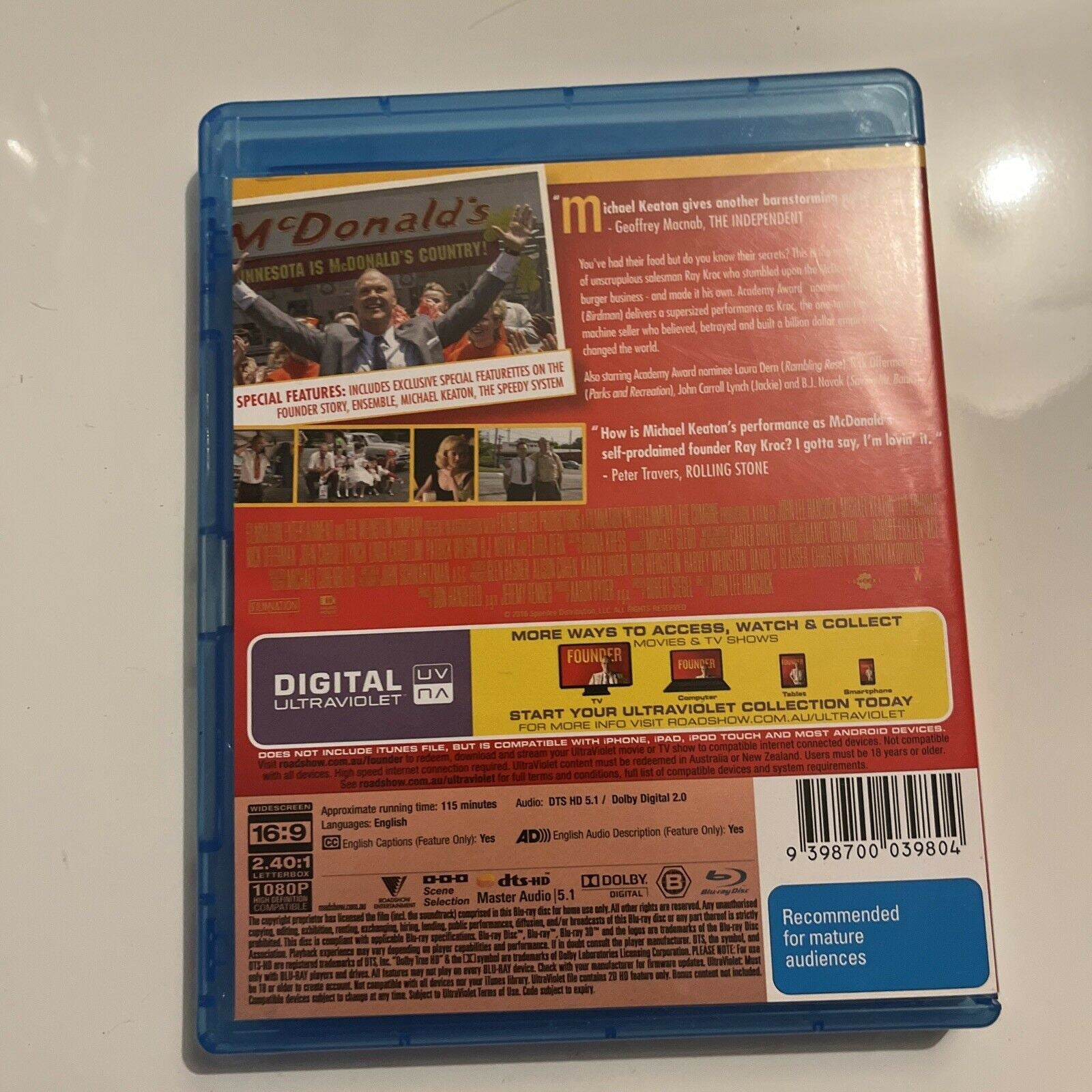 The Founder (Blu-ray, 2016) Michael Keaton, Nick Offerman, John Carrol ...