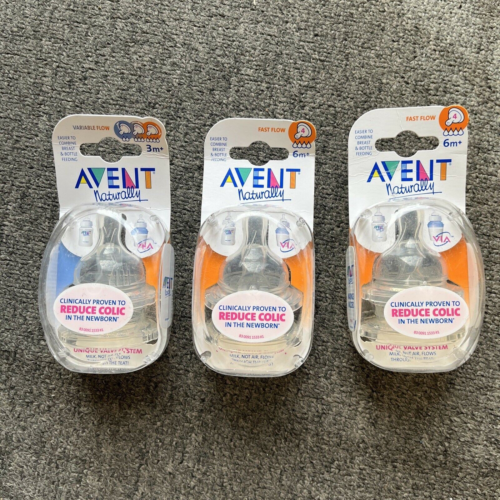 *New* Avent Variable Flow 3m+ & 2x Avent Fast Flow 6 months – Retro Unit