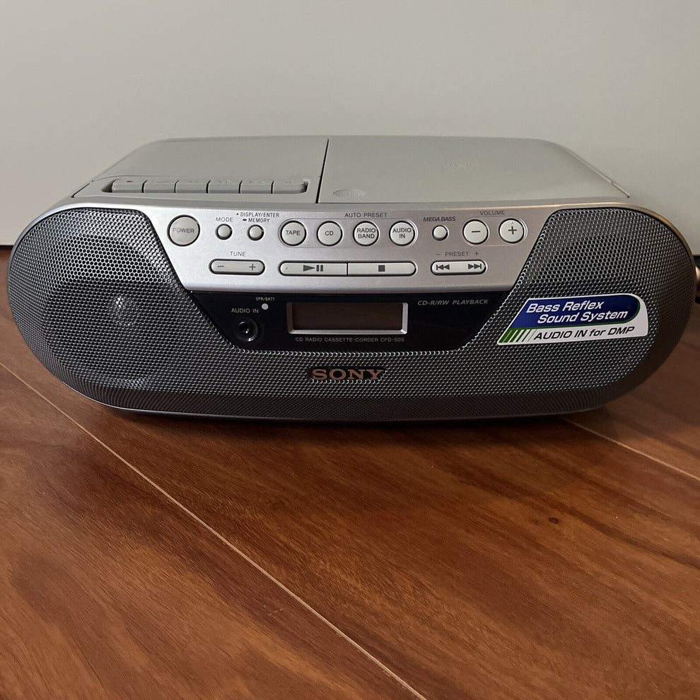 Sony CFD-S05 CD AM/FM Radio Cassette Recorder Boombox Portable – Retro Unit