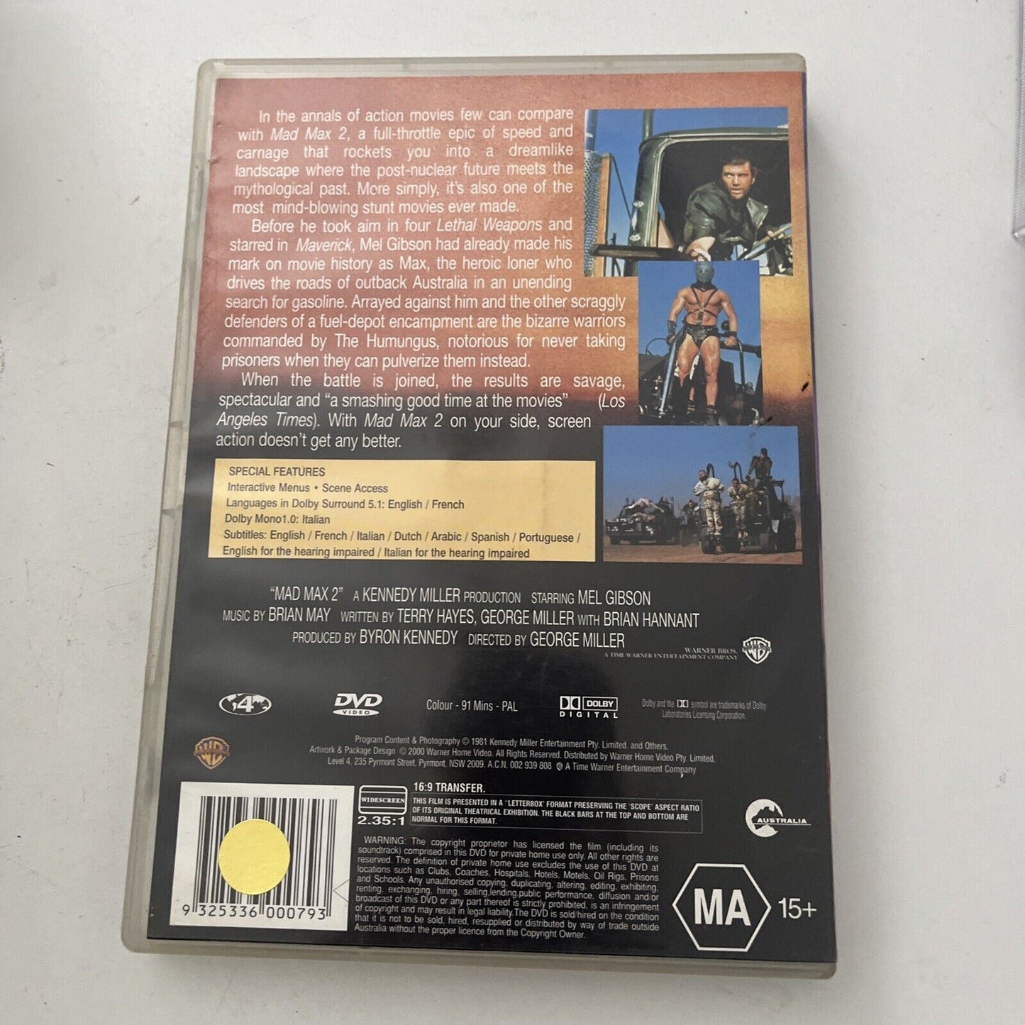 Mad Max 2 - The Road Warrior (DVD, 1982) Mel Gibson, Bruce Spence, Reg ...