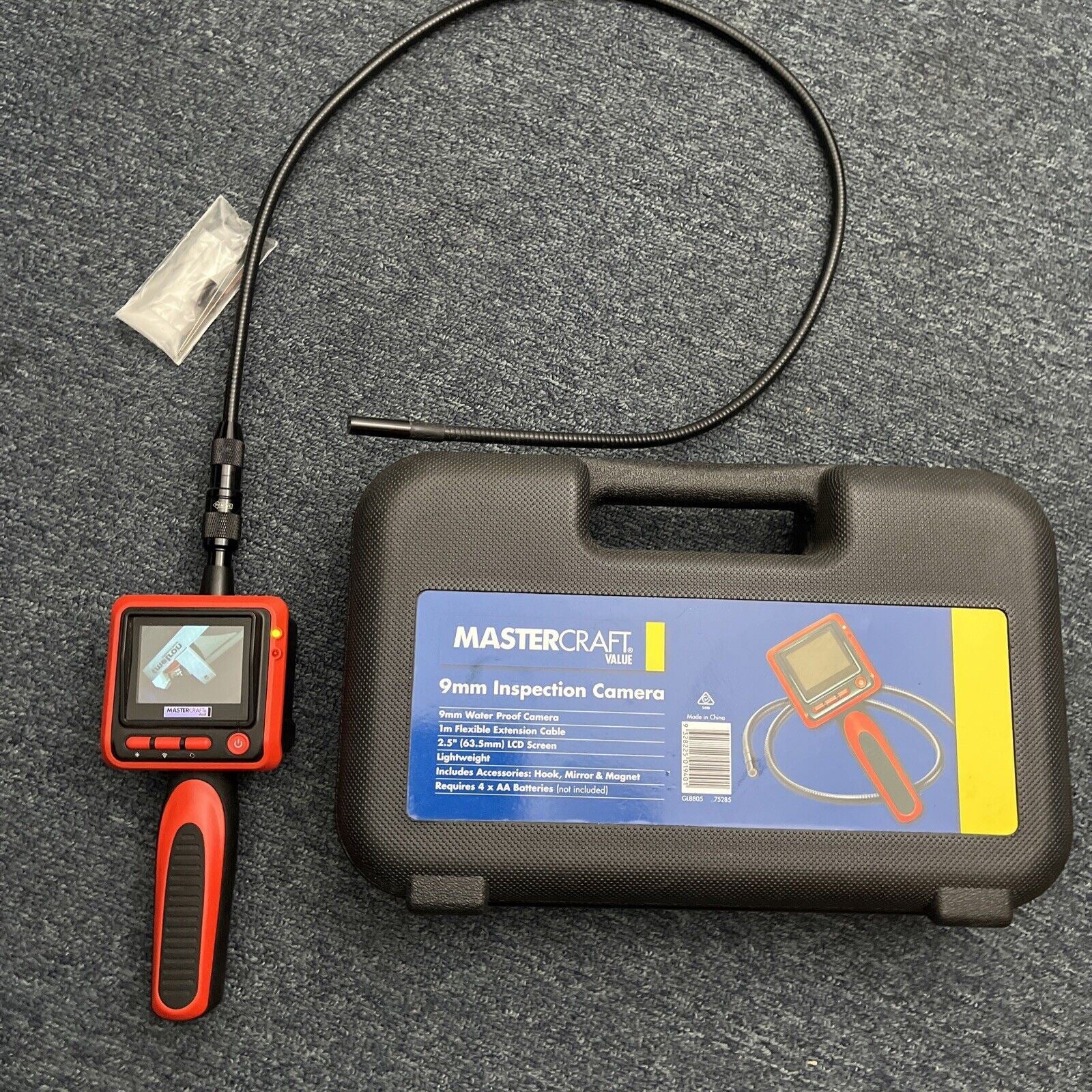 MasterCraft 9mm Inspection Water Proof Camera 1m Flexible Extension Ca ...