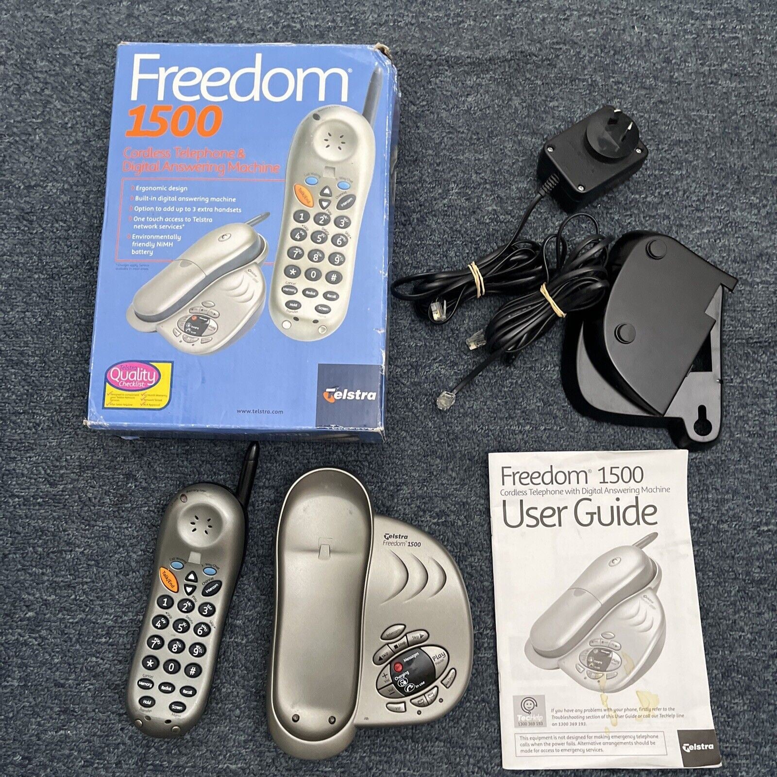 Telstra Freedom 1500 Cordless Telephone & Digital Answering Machine ...