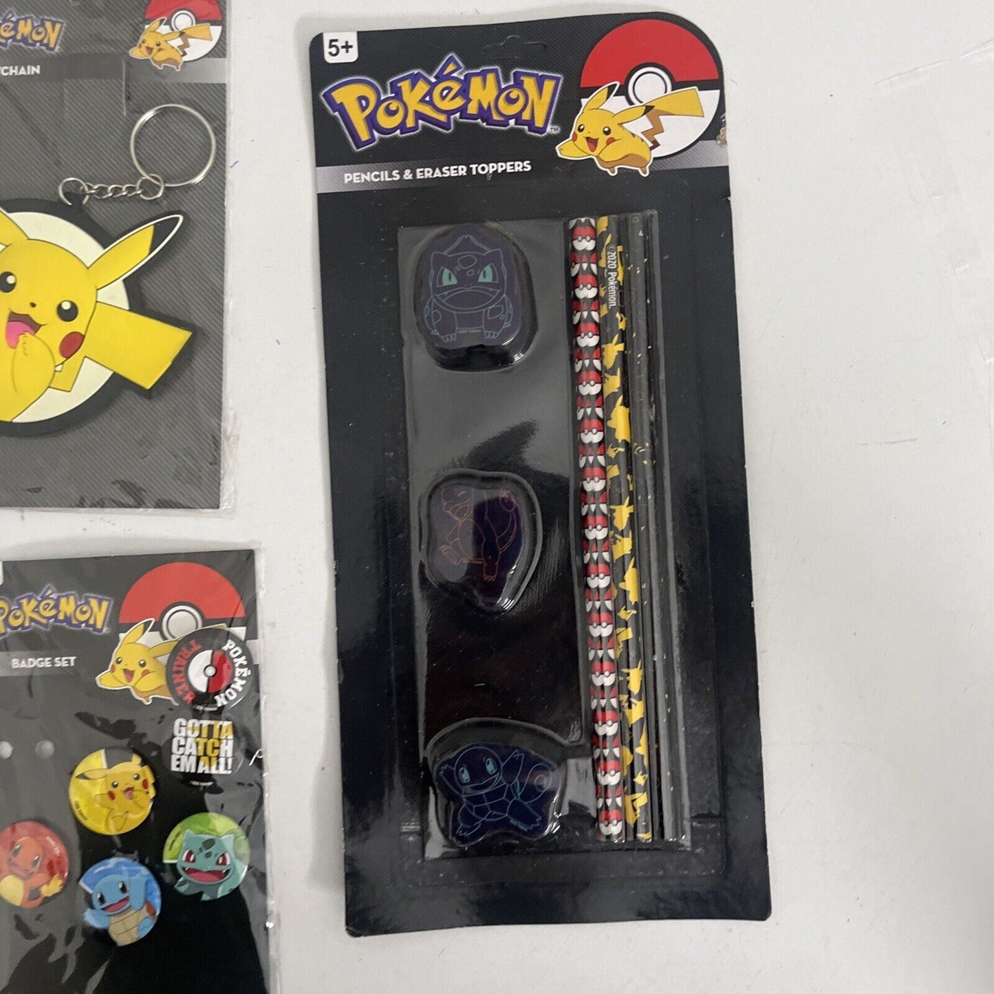 Pokémon: Pencils & Eraser Toppers, Keychain, Badge Set – Retro Unit
