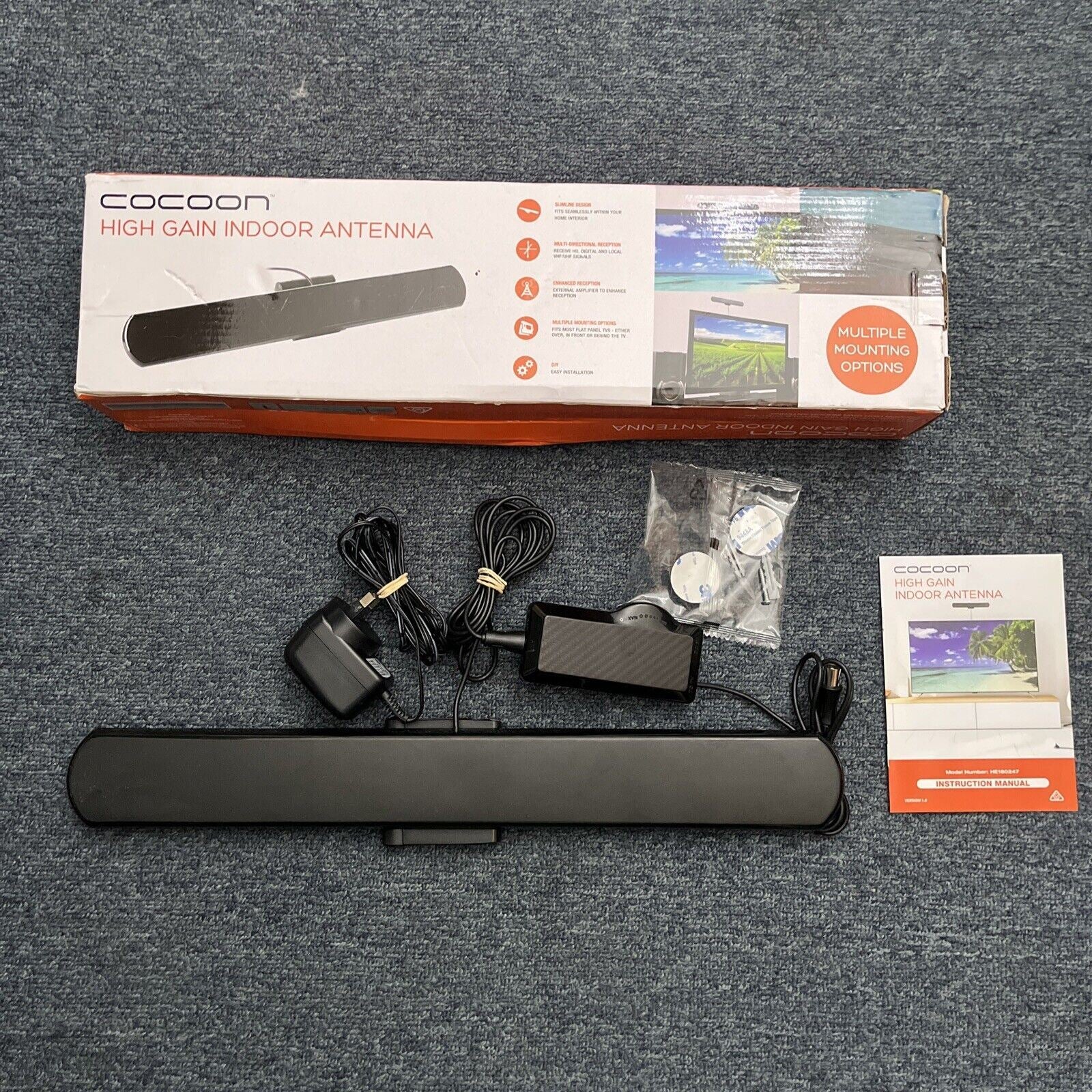 Cocoon High Gain Indoor Antenna For HD Digital TV Multidirectional HE1 ...