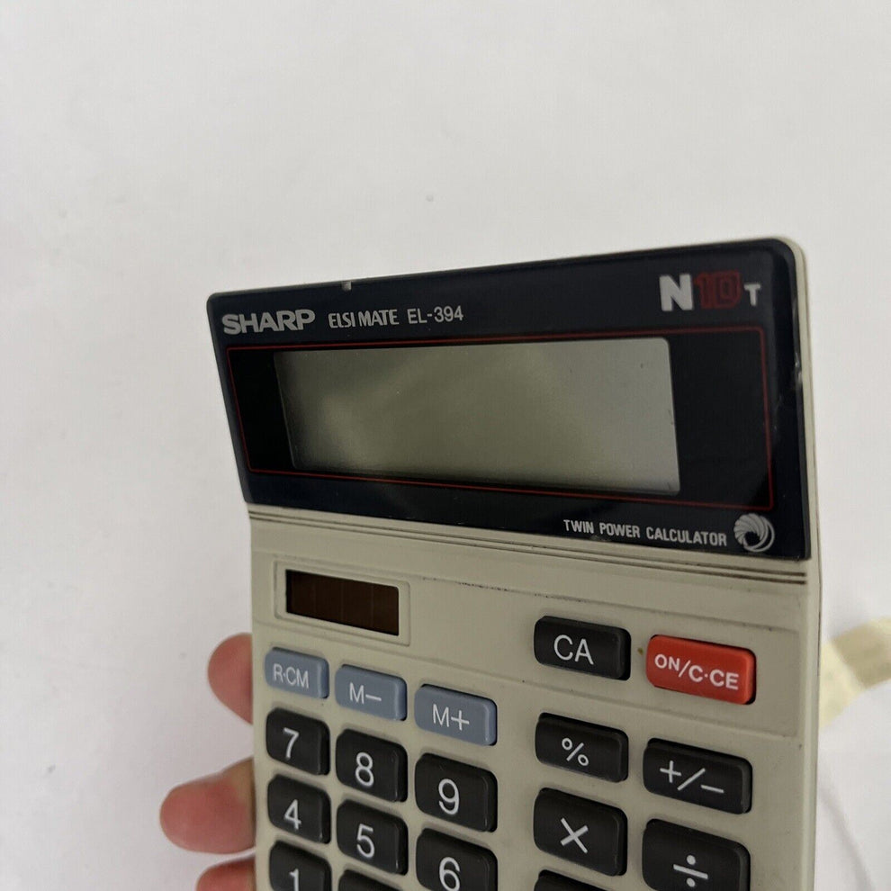 Sharp ELSI Mate EL-394 Solar Twin Power Calculator – Retro Unit