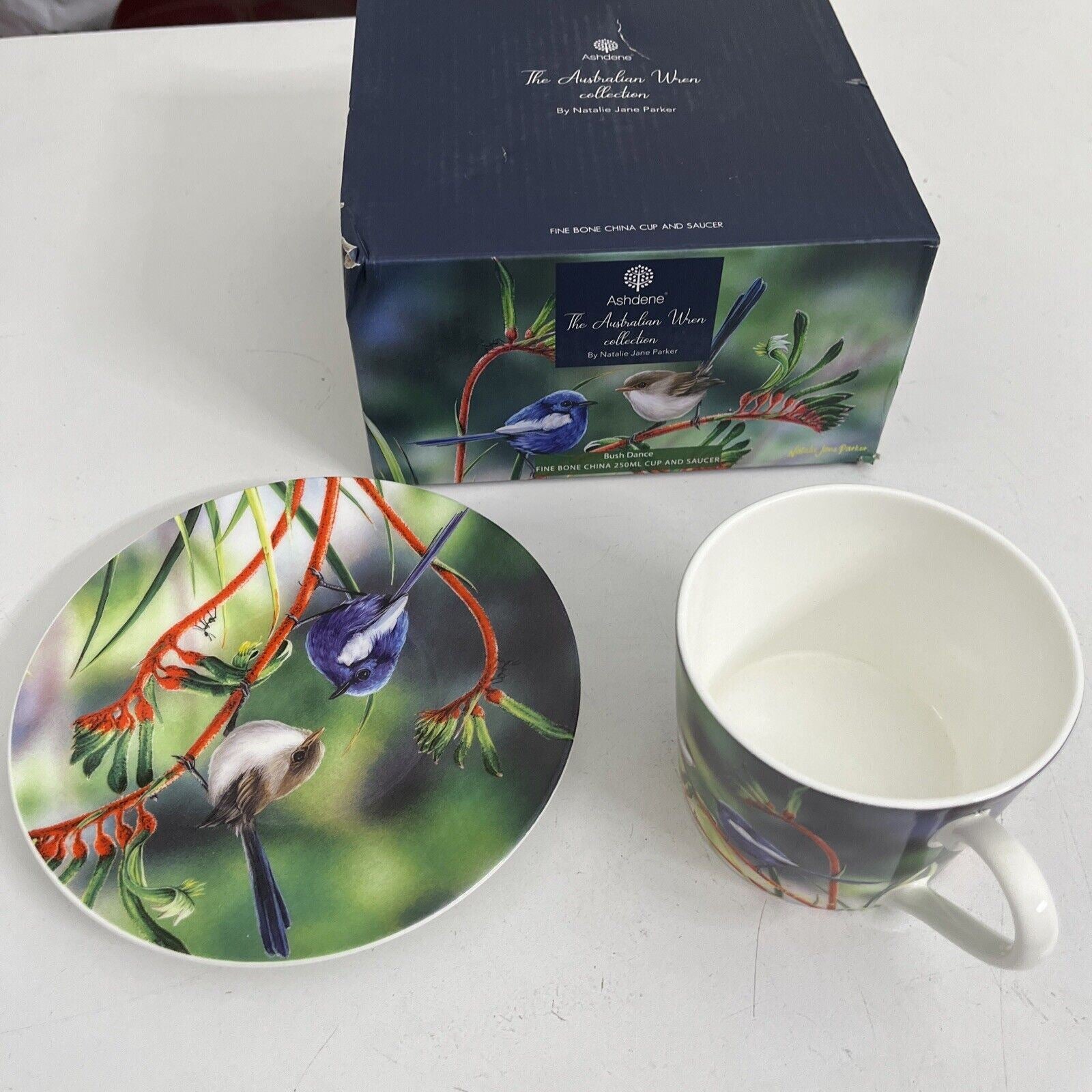 Ashdene 250ml Australian Wren Bush Dance Matching Tea Cup/Saucer Drink ...