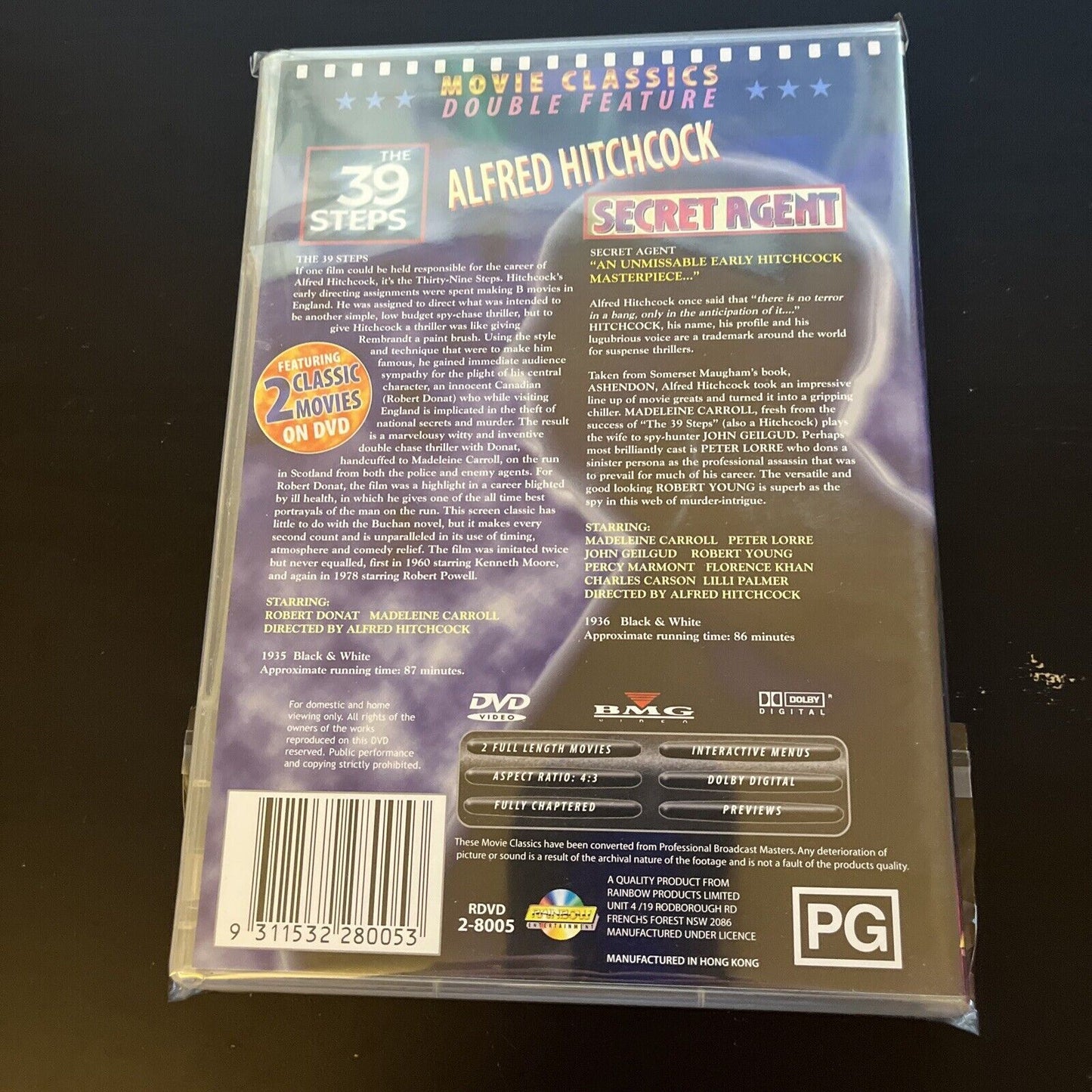 The Thirty-Nine Steps / The Secret Agent (DVD, 1935) Alfred Hitchcock ...