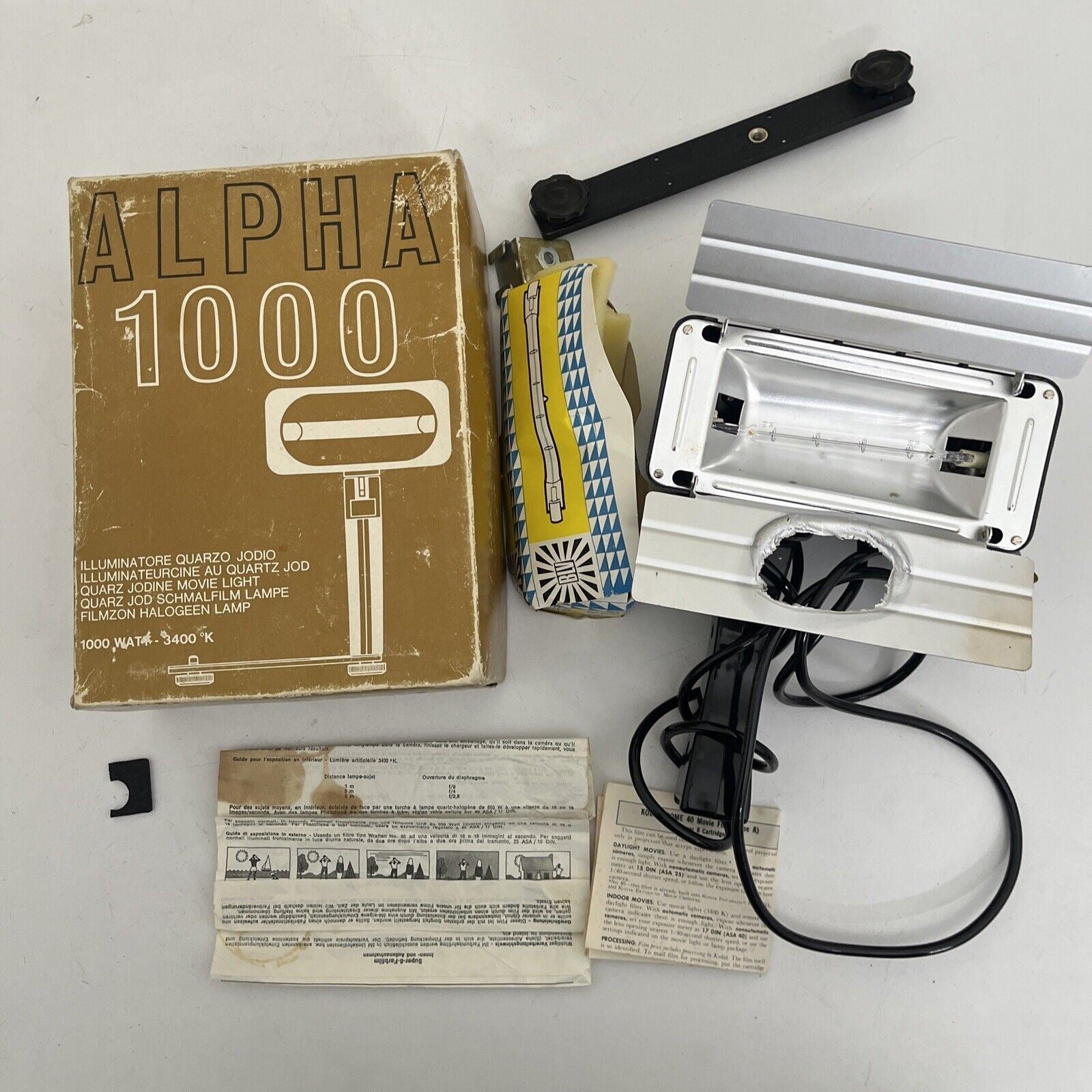 Alpha 1000 Halogen Lamp for Super 8 Film Camera *parts or repair ...