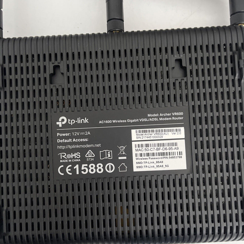 Tp-Link Archer VR600 AC1600 Wireless Gigabit VDSL/ADSL Modem Router NB ...