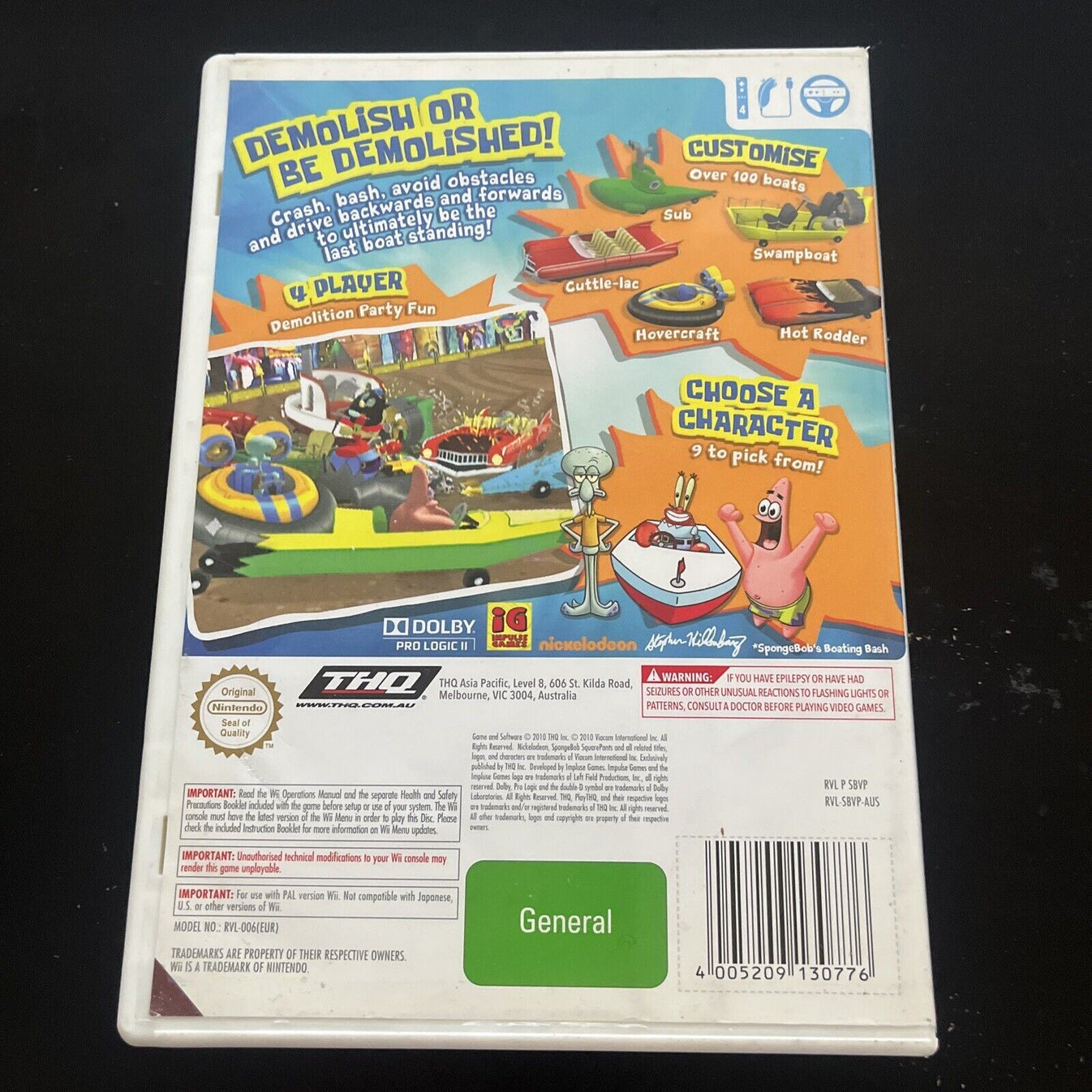 Spongebob Squarepants Boating Bash Nintendo Wii Game PAL – Retro Unit
