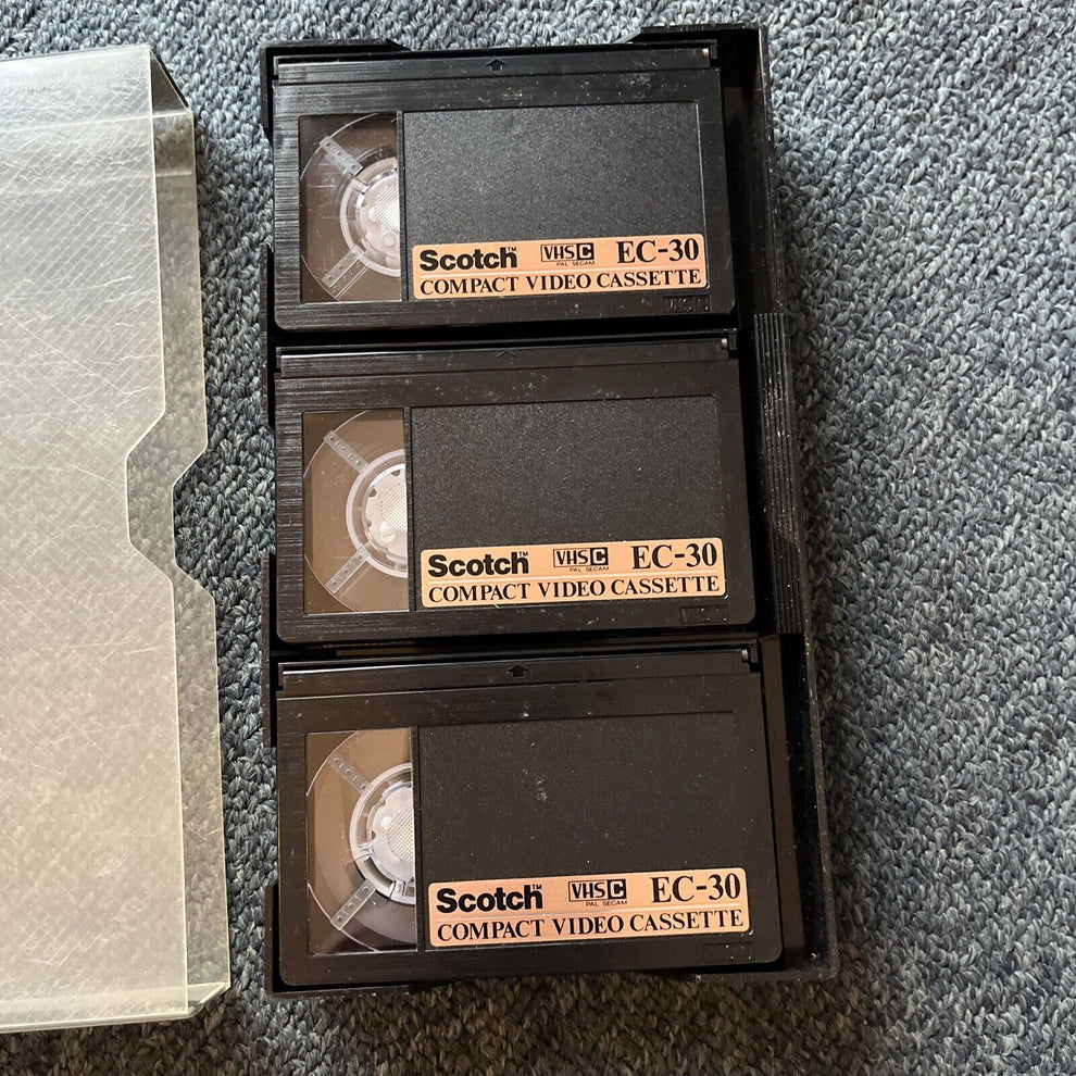 3x Scotch VHS-C EC-30 Blank Used Compact Video Cassette Tape – Retro Unit