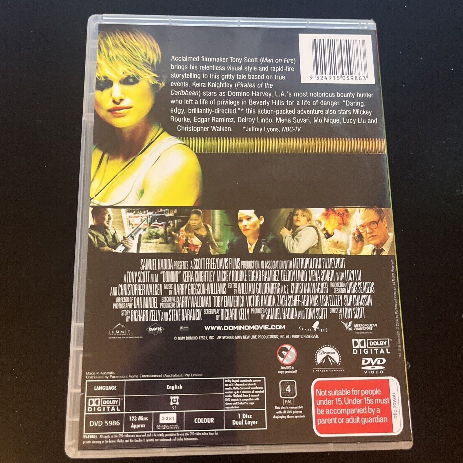 Domino (DVD, 2005) Keira Knightly, Mickey Rourke, Edgar Ramirez Region ...