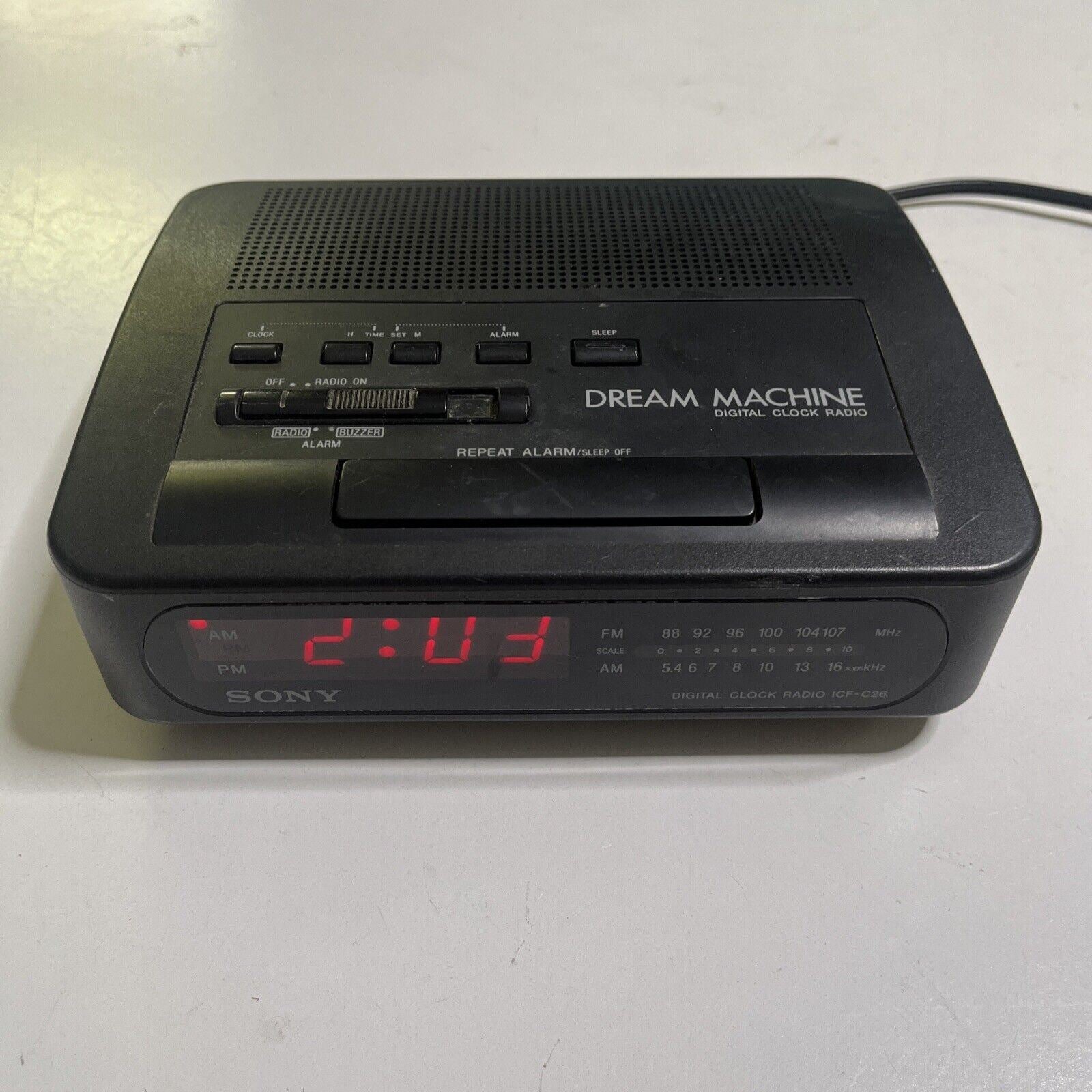 Sony Dream Machine Digital Clock Alarm AM/FM Radio ICF-C26 – Retro Unit