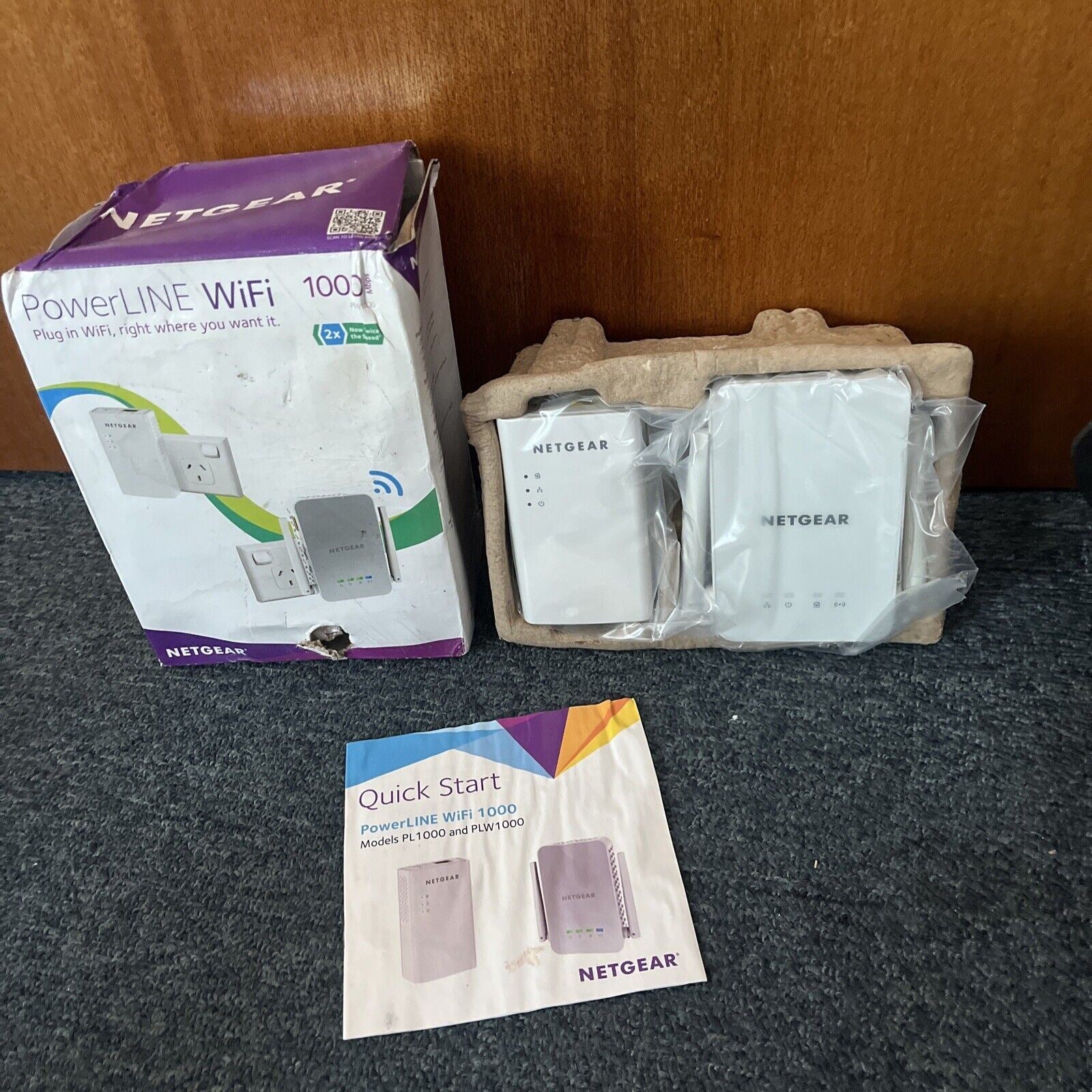 Netgear PLW1000 Gigabite Powerline Ethernet Adapter + AC WiFi Extender ...