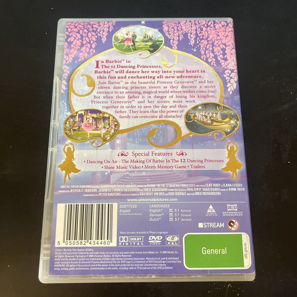 Barbie - 12 Dancing Princesses (DVD, 2006) Region 4 – Retro Unit