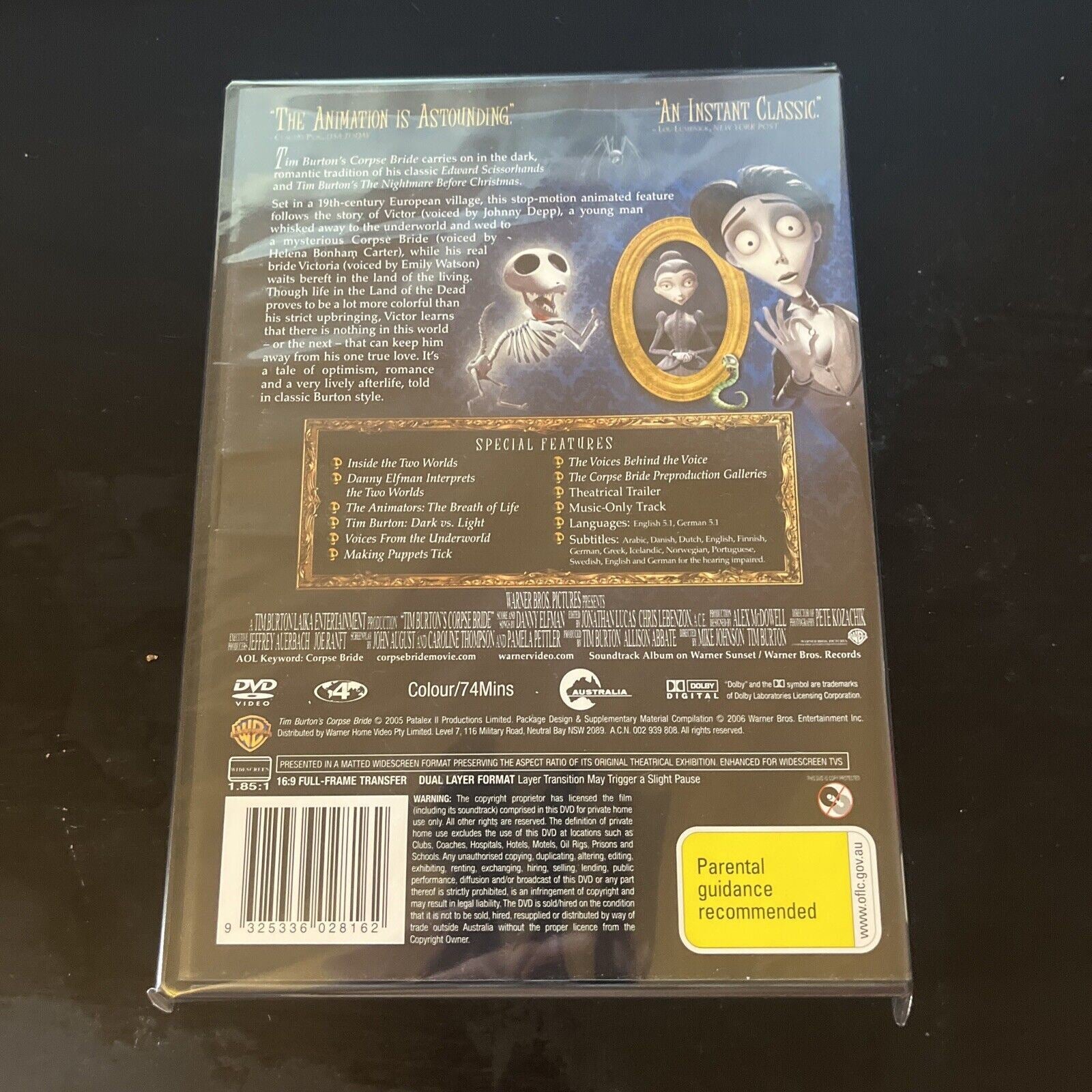 Tim Burton's Corpse Bride (DVD, 2005) Johnny Depp NEW Region 4 – Retro Unit