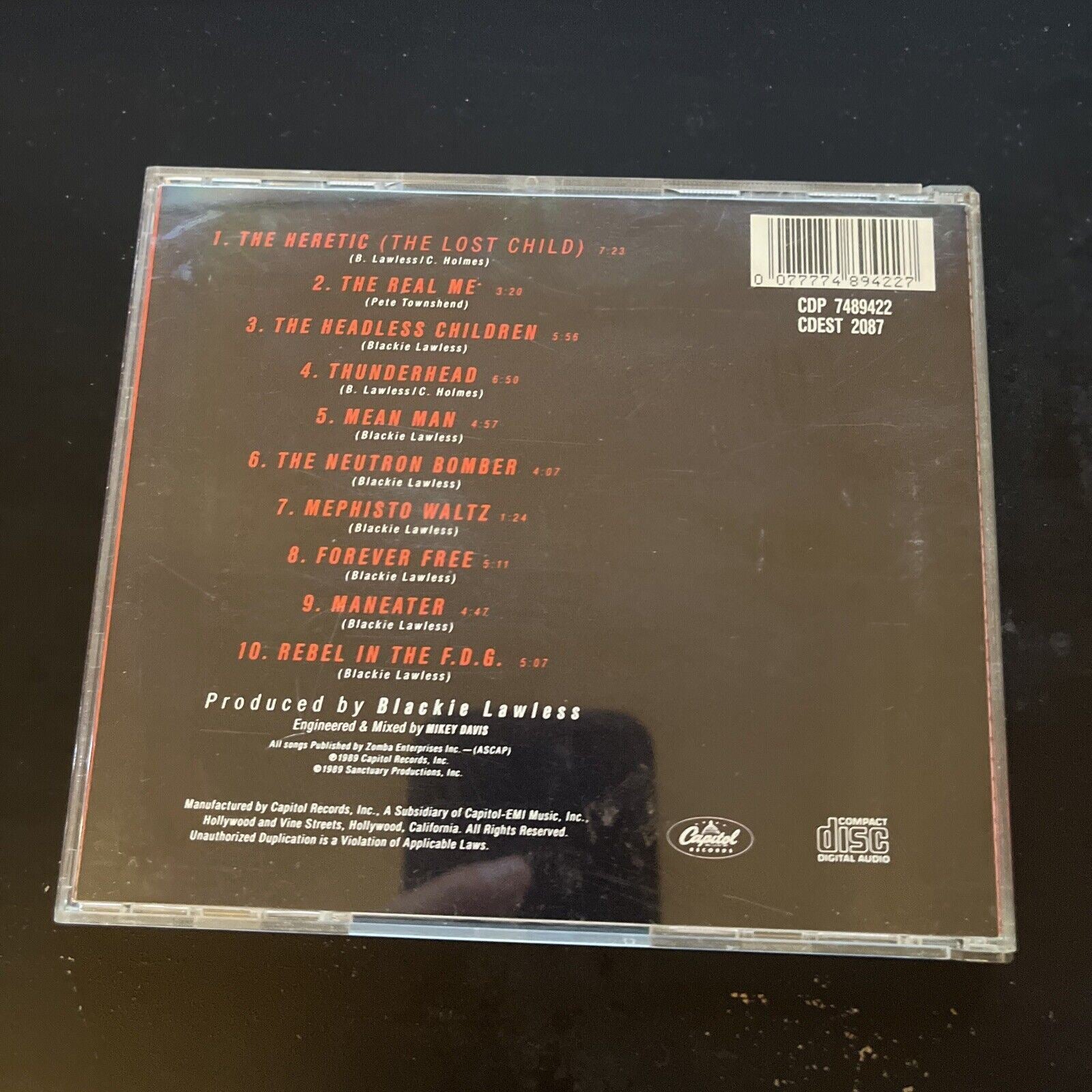 W.A.S.P. - The Headless Children (CD, 1989) CDP 7489422 – Retro Unit