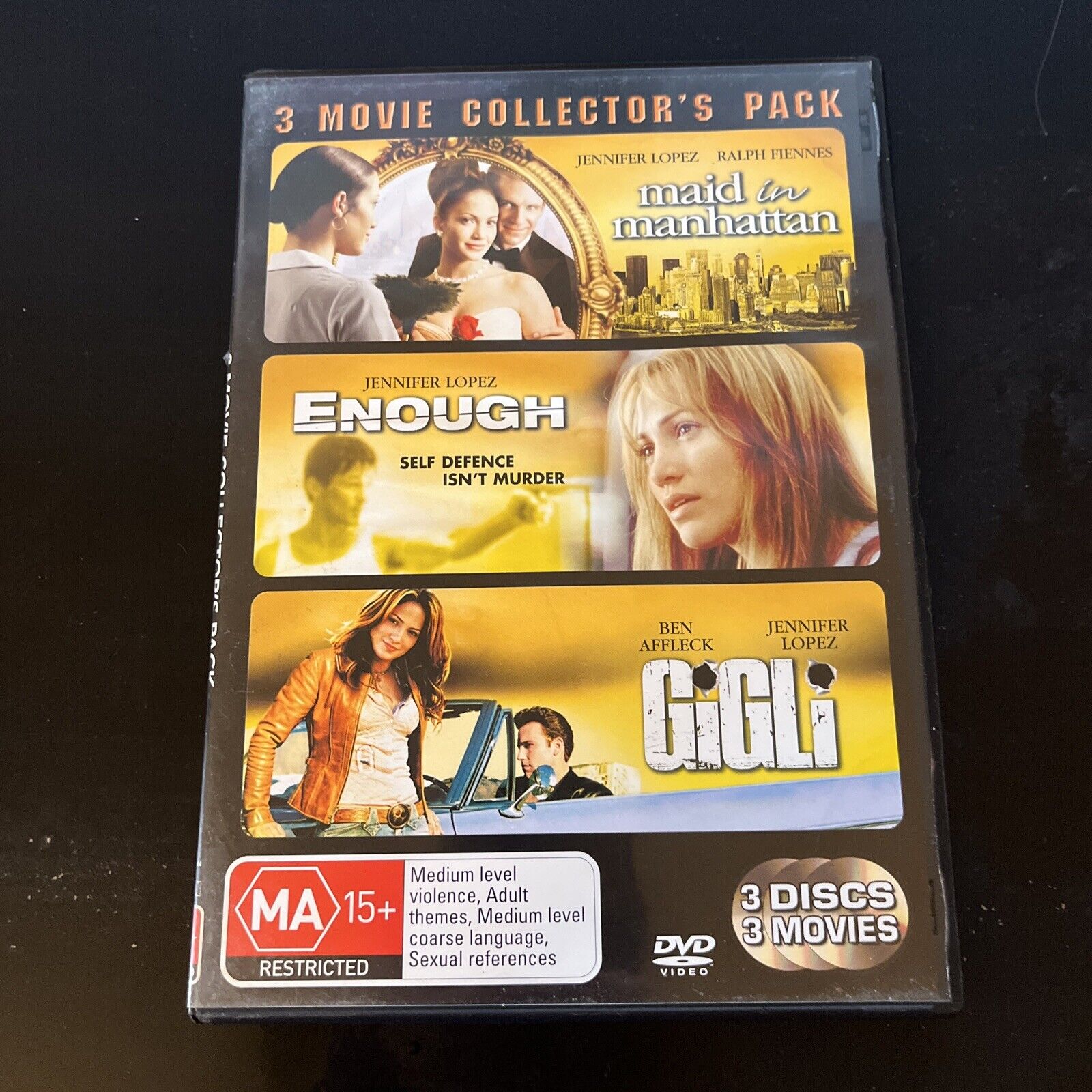 Jennifer Lopez: Maid In Manhattan / Enough / Gigli (DVD, 2002, 3-Disc ...