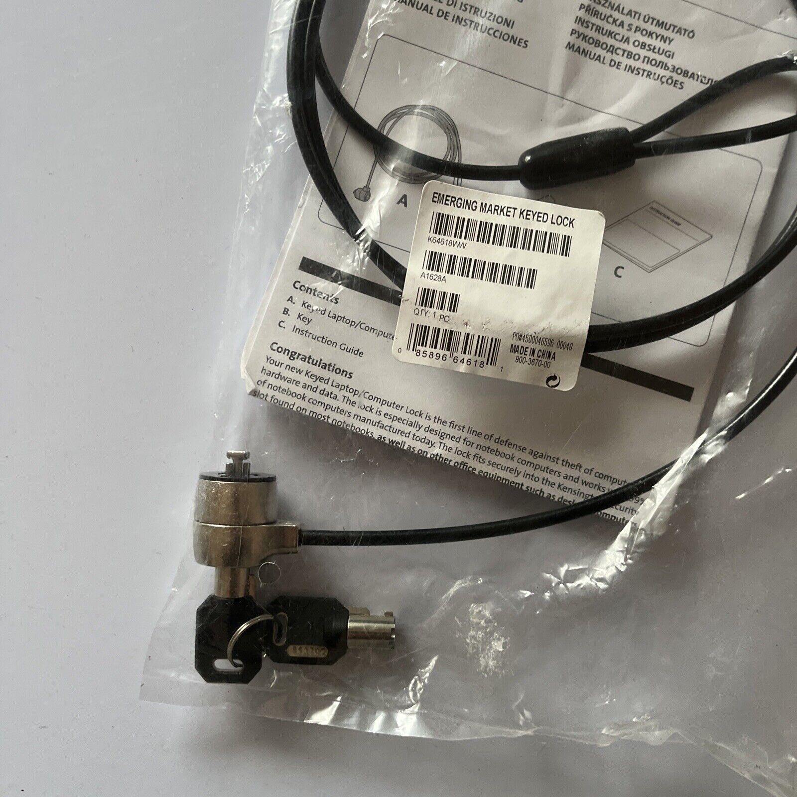 Keyed Laptop / Computer Lock - Laptop Cable Lock Black – Retro Unit