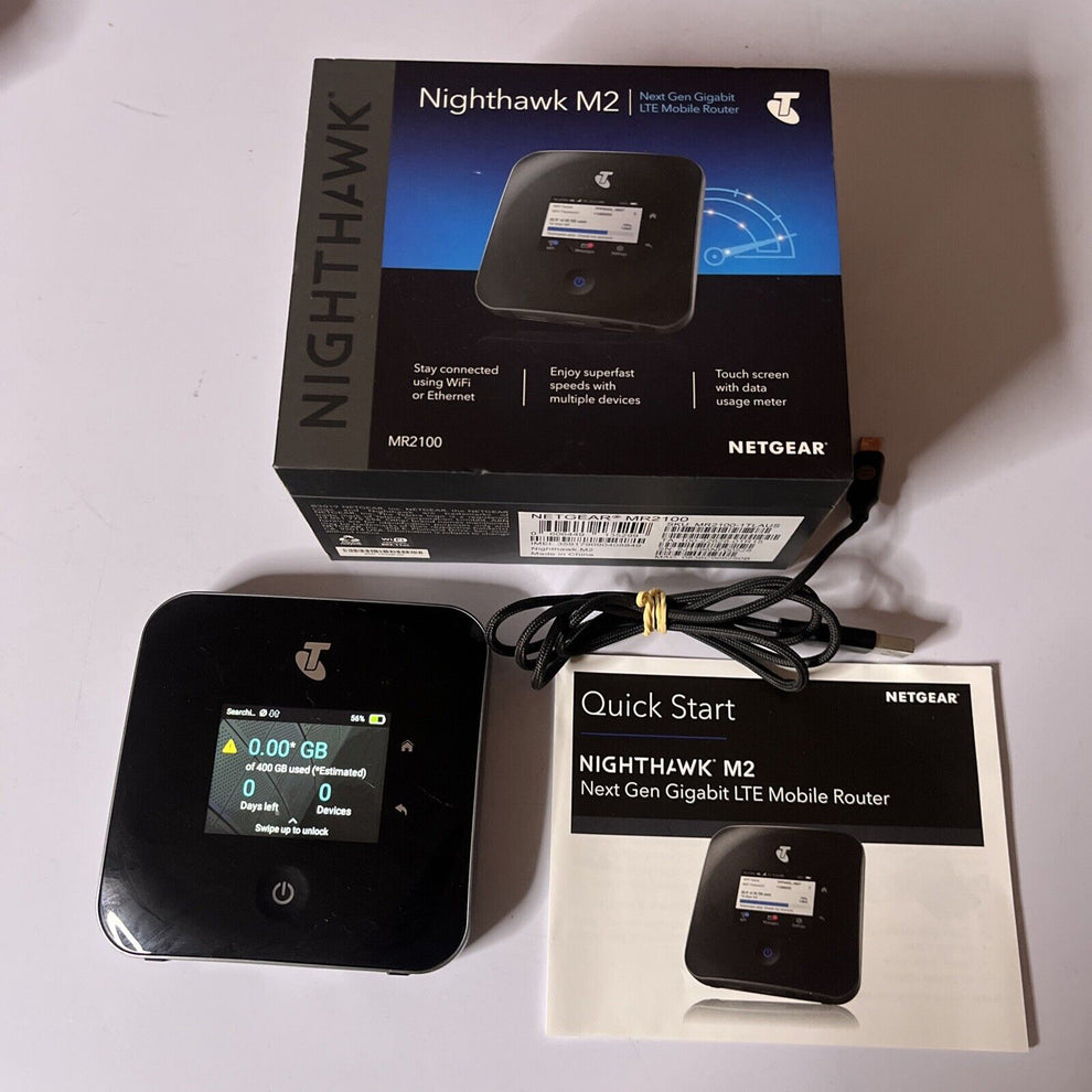 NETGEAR MR2100 Nighthawk M2 LTE Gigabit Mobile Router Black *Telstra L ...