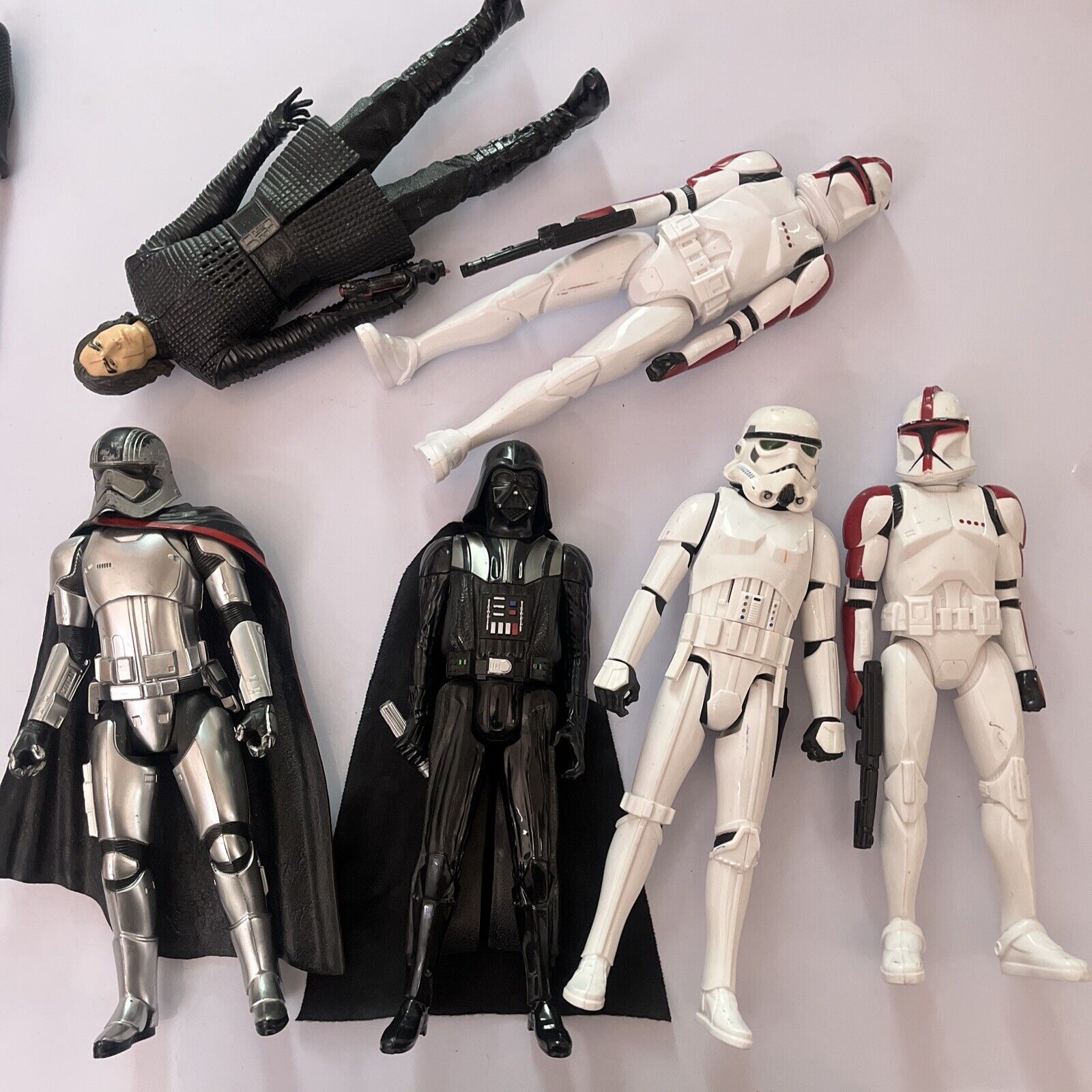 6x Star Wars 11" Action Figures: Kyolo Ren, Darth Vader, Captain Phasm ...