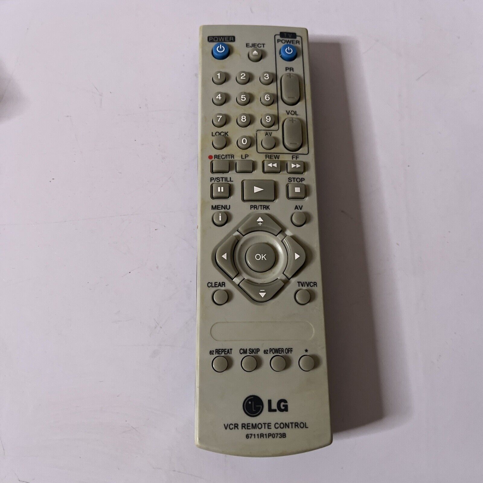 Genuine LG VCR Remote Control 6711R1P073B For VCR – Retro Unit