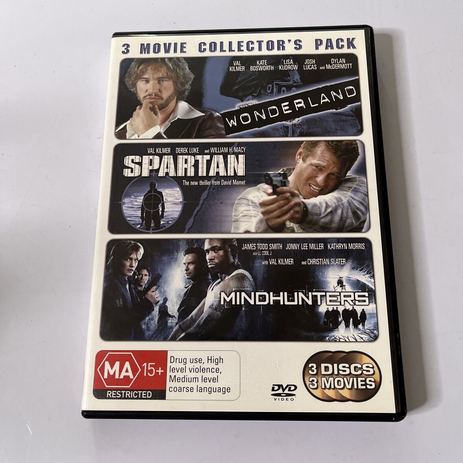 Val Kilmer: Wonderland / Spartan / Mindhunters (DVD, 3-Disc) NEW Regio ...