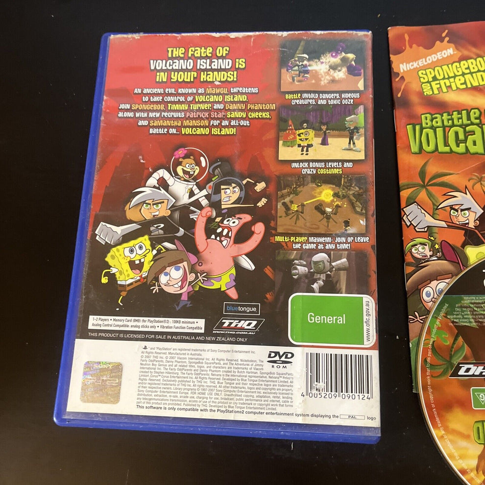 SpongeBob and Friends Battle for Volcano Island Playstation 2 PS2 Manu ...