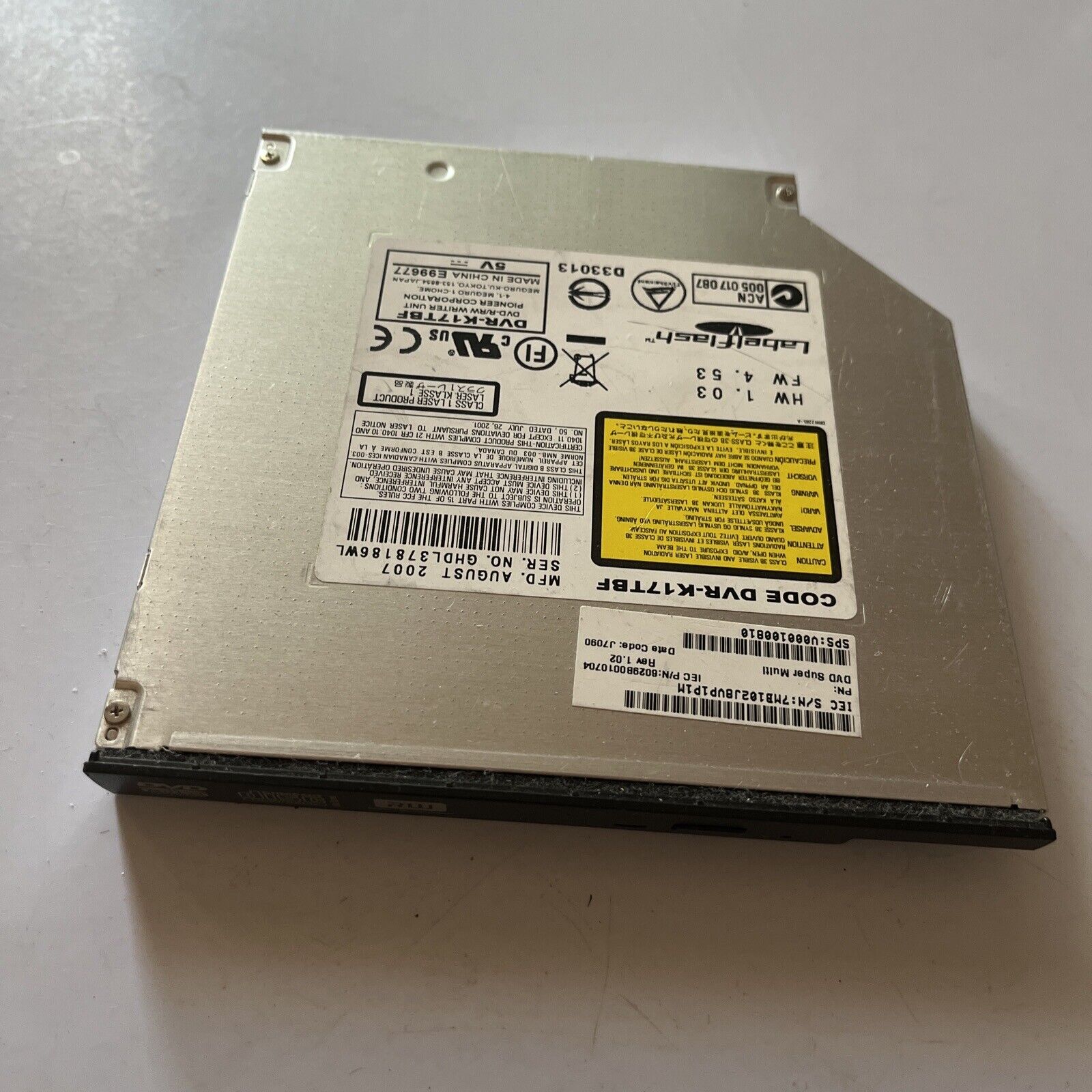 Pioneer Internal Laptop DVD-R/WR Drive DVR-K17TBF – Retro Unit
