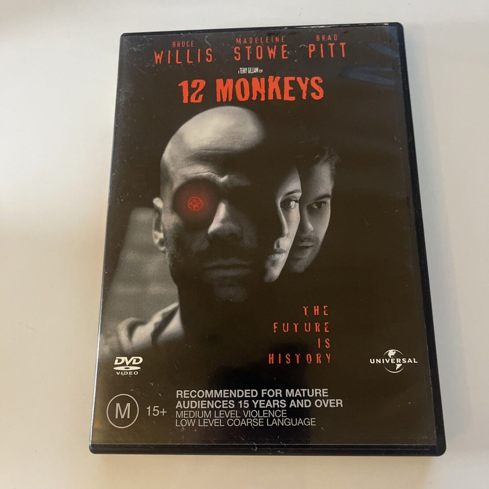 12 Monkeys (DVD, 1995) Bruce Willis, Brad Pitt Region 4 – Retro Unit
