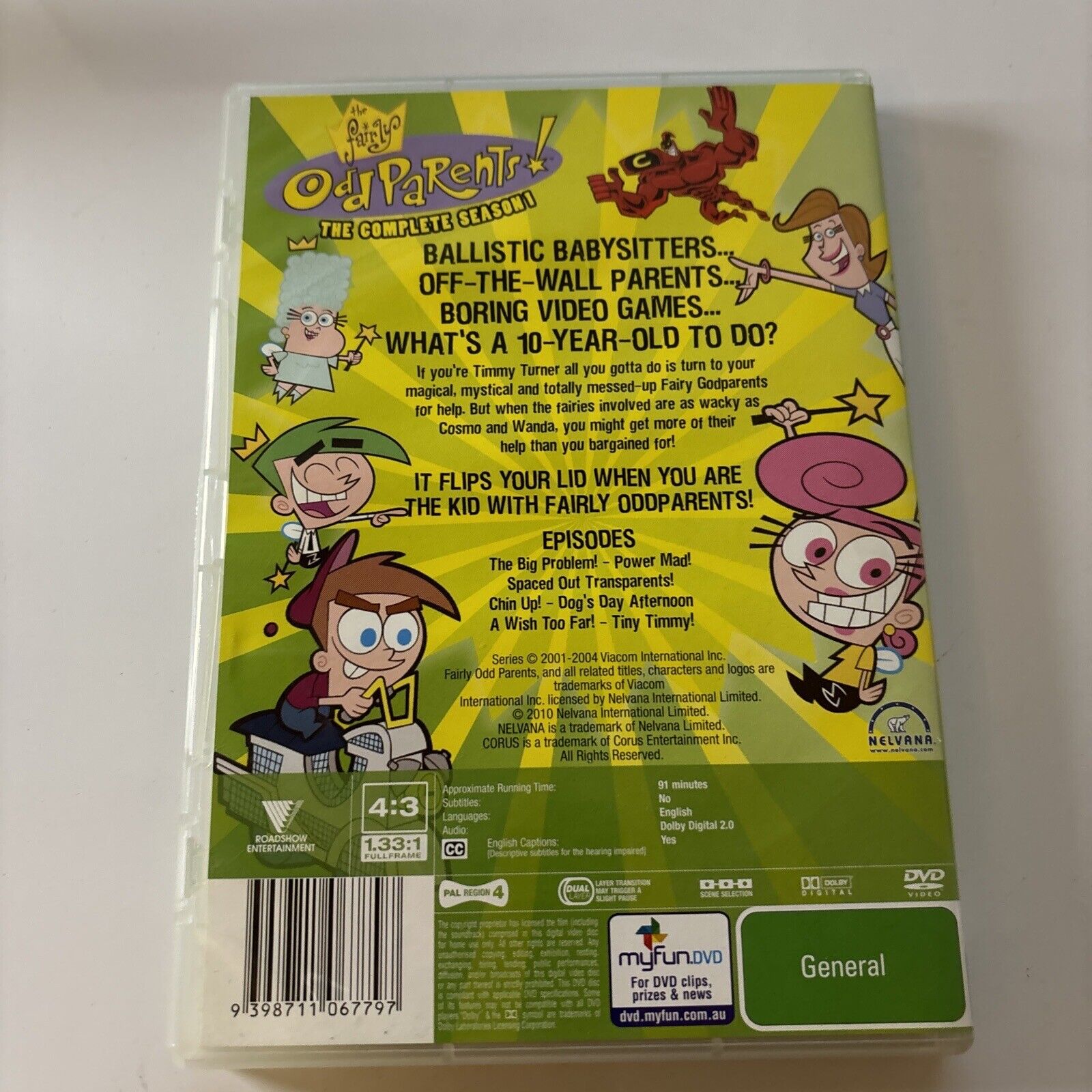 Fairly Odd Parents Season 1 (DVD, 2003) Nickelodeon Animation Region 4 ...