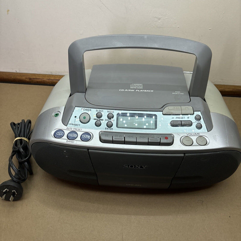 Sony CD AM/FM Radio Cassette Tape Recorder CFD-S01 Boombox – Retro Unit